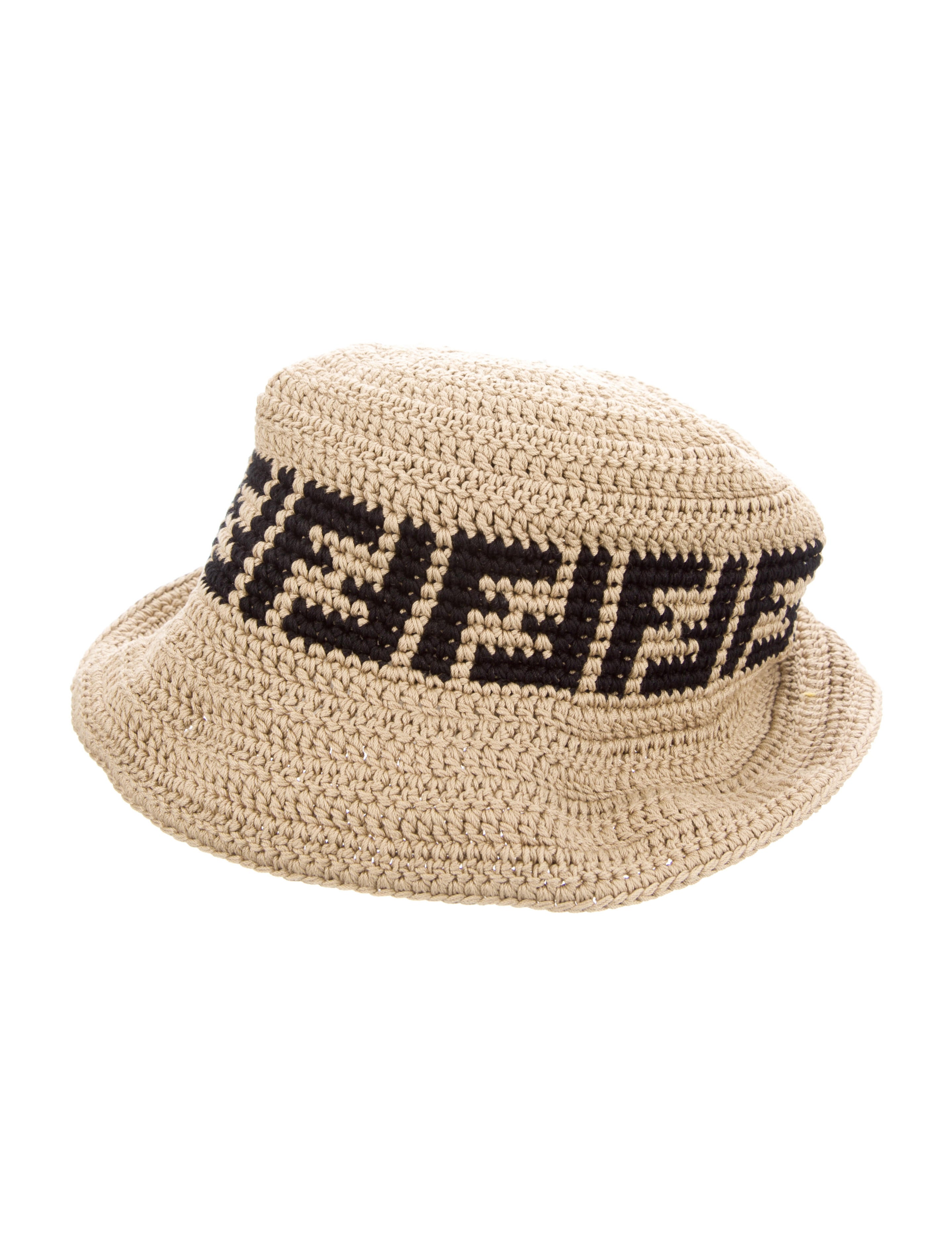 Fendi Logo Crochet Bucket Hat - Neutrals Hats, Accessories - FEN289466 ...