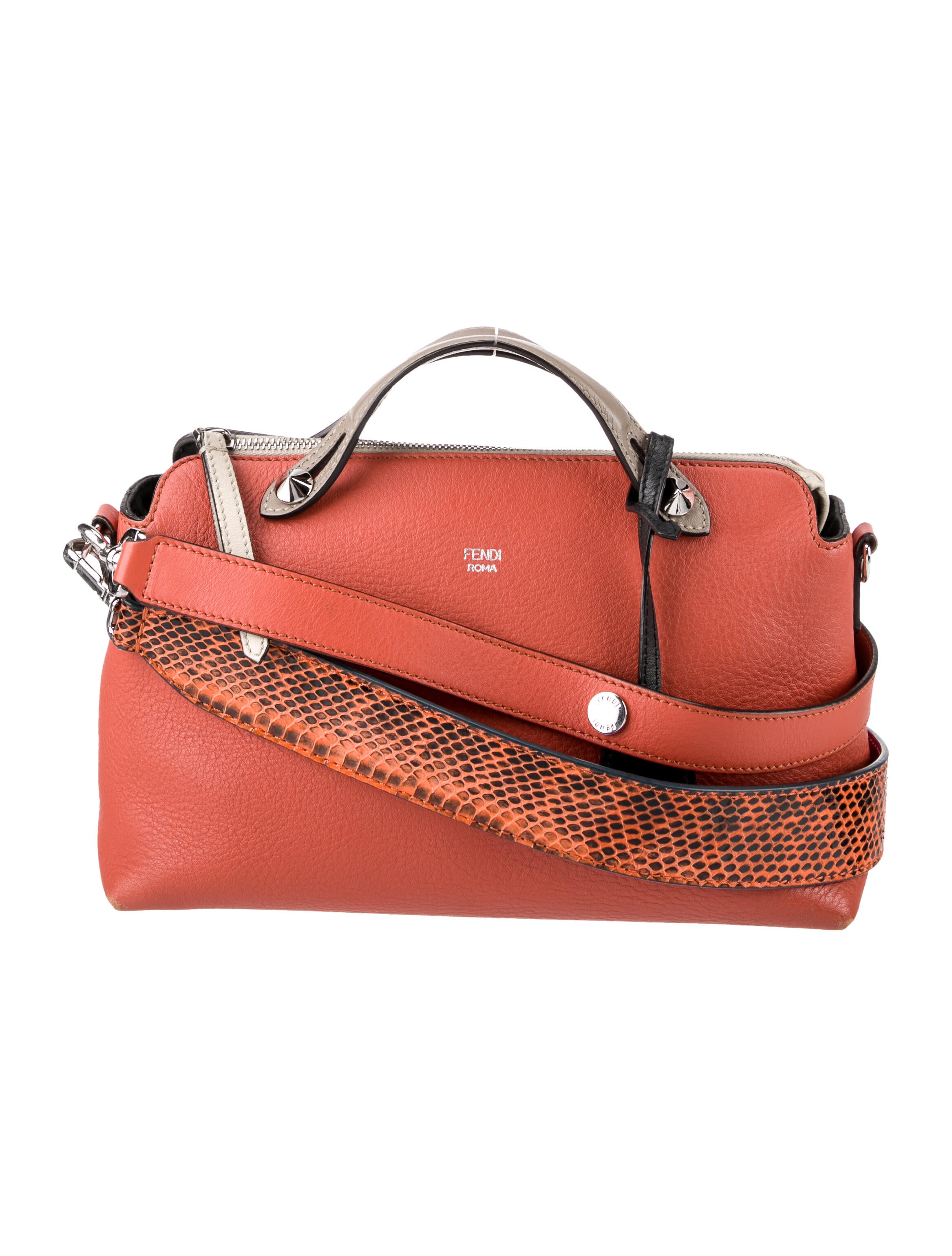Fendi Medium By The Way Bag - Orange Handle Bags, Handbags - FEN290326 ...