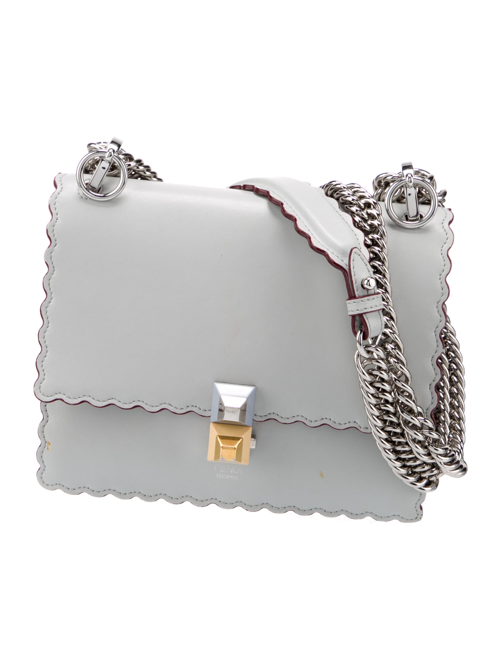 Fendi I Kan Chain Shoulder Bag - Grey Crossbody Bags, Handbags ...