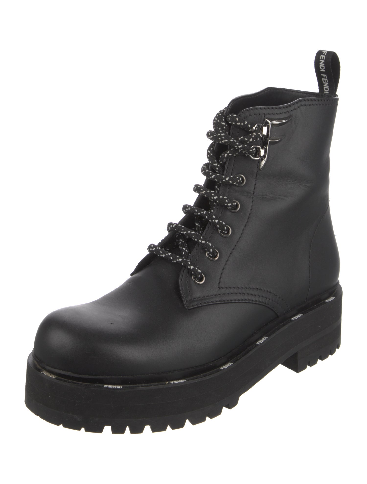 The Row Leather Combat Boots - Black Boots, Shoes - THR127248 | The ...