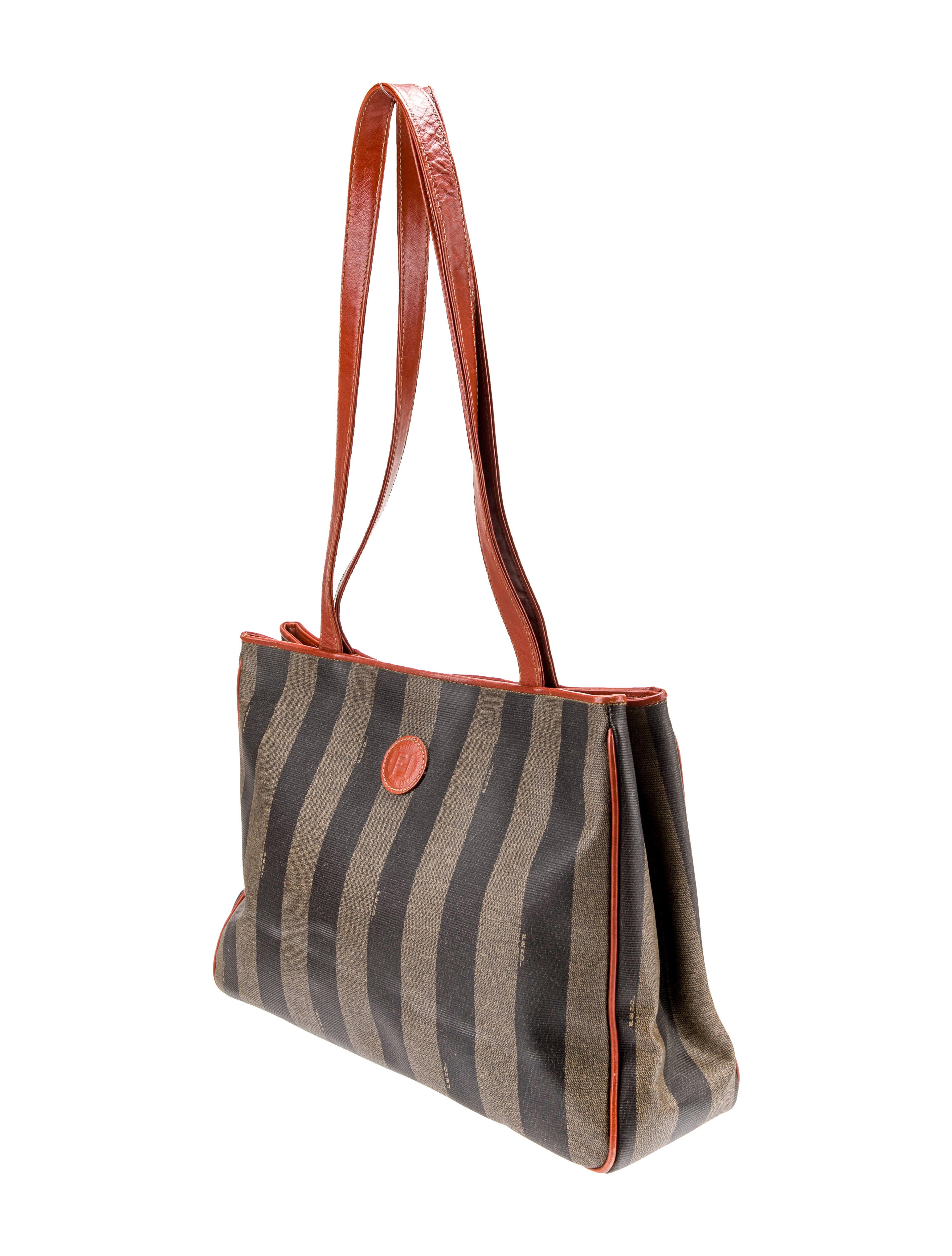 Fendi Pequin Shoulder Tote - Brown Totes, Handbags - FEN295125 | The ...