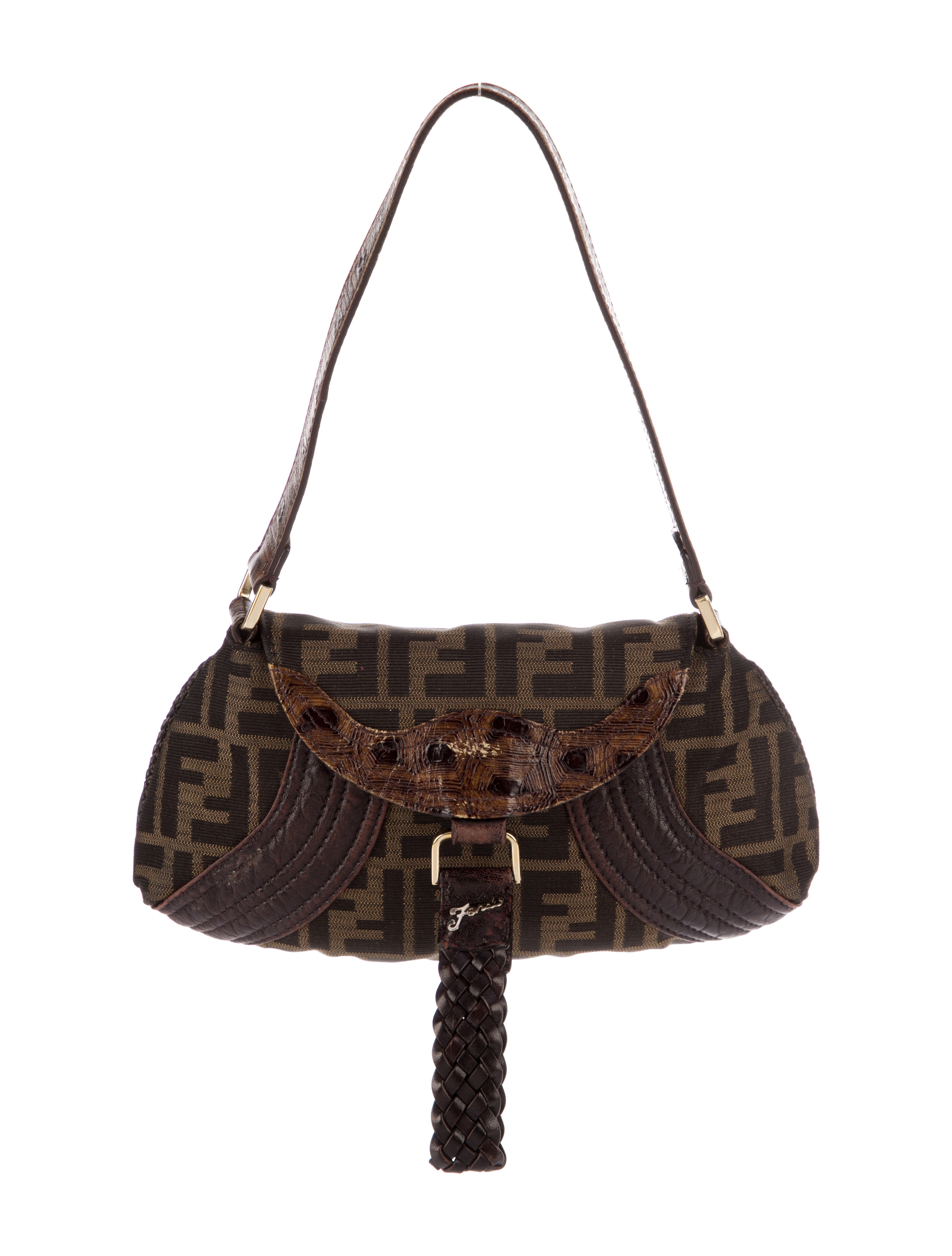 Fendi Zucca Mini Spy Bag - Brown Shoulder Bags, Handbags - FEN295169 ...