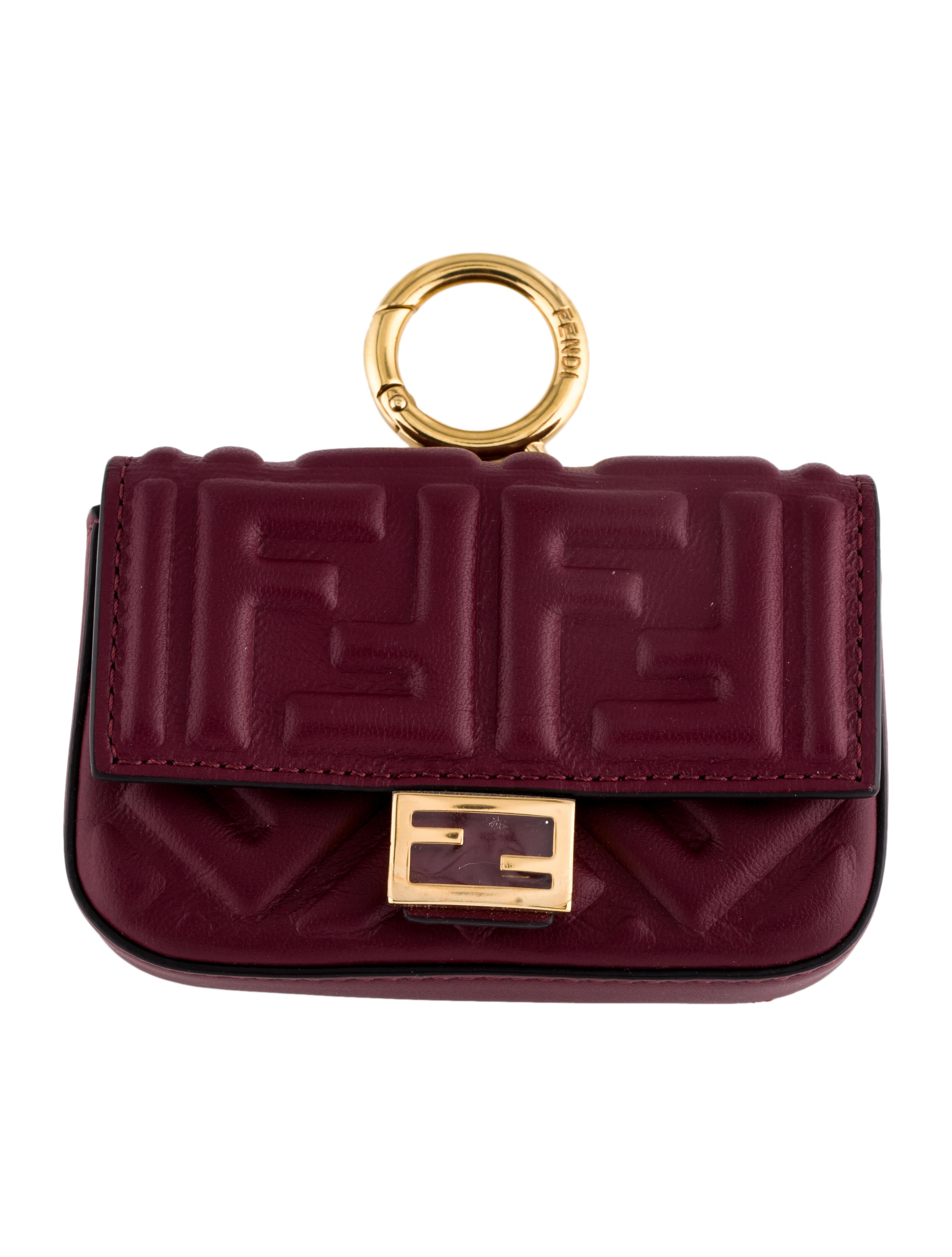 Fendi Nano Embossed FF Baguette Charm - Black Mini Bags, Handbags ...