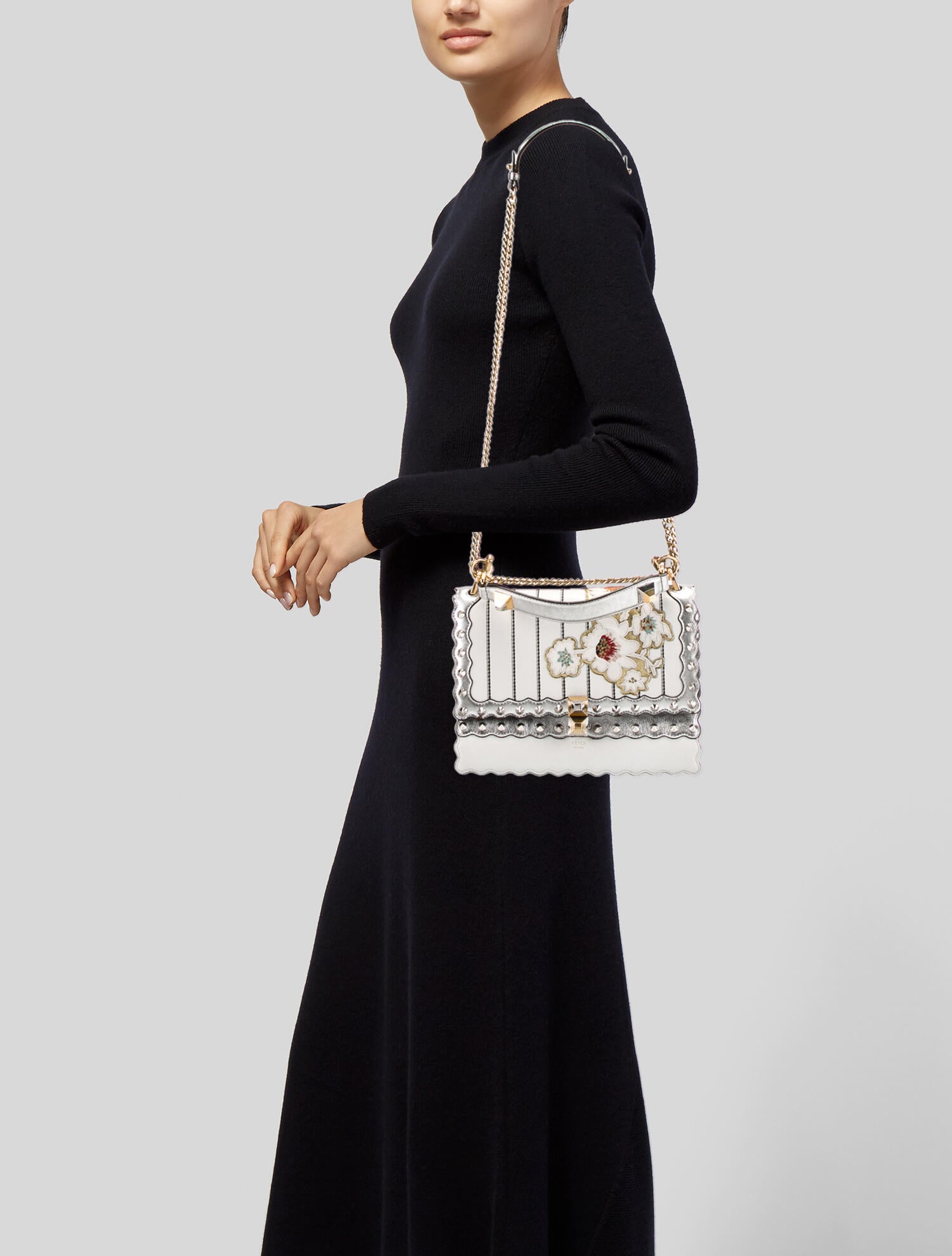 Fendi Leather Medium Kan I Handle Bag - White Handle Bags, Handbags ...