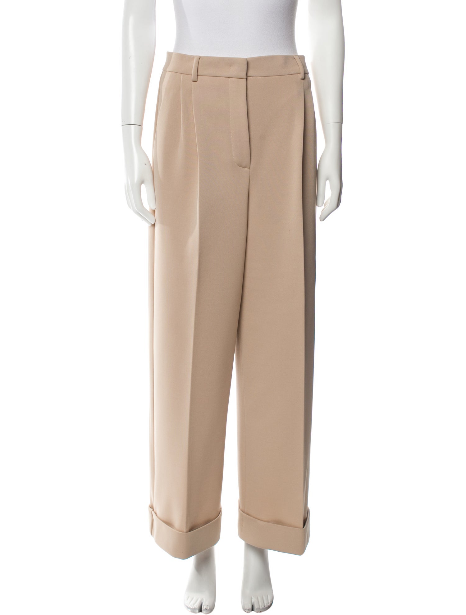 Fendi Wide Leg Pants - Neutrals, 14" Rise Pants, Clothing - FEN297925 ...
