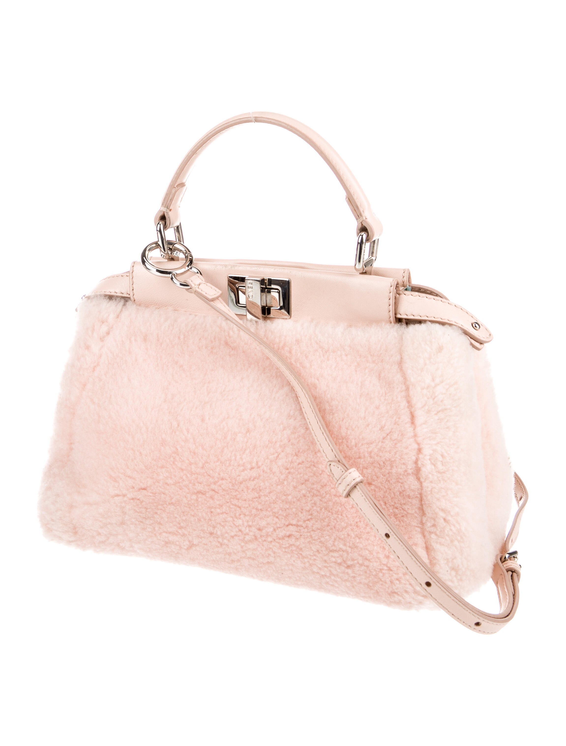 Fendi Small Shearling By The Way - Pink Handle Bags, Handbags ...