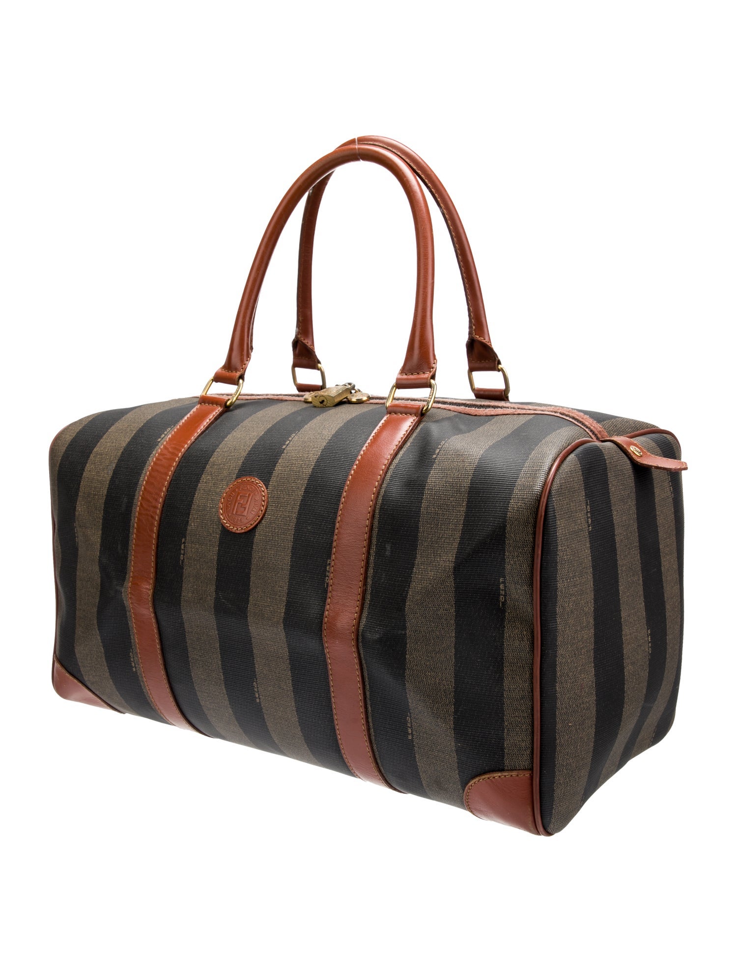 Fendi Pequin Boston Duffle Bag - Brown Luggage and Travel, Handbags ...