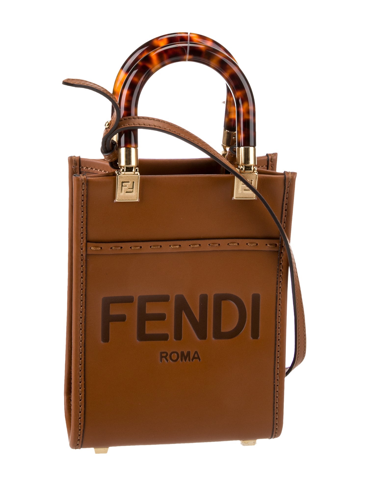 Fendi 2024 Small Whipstitch Sunshine Tote w/ Strap w/ Tags - Neutrals ...