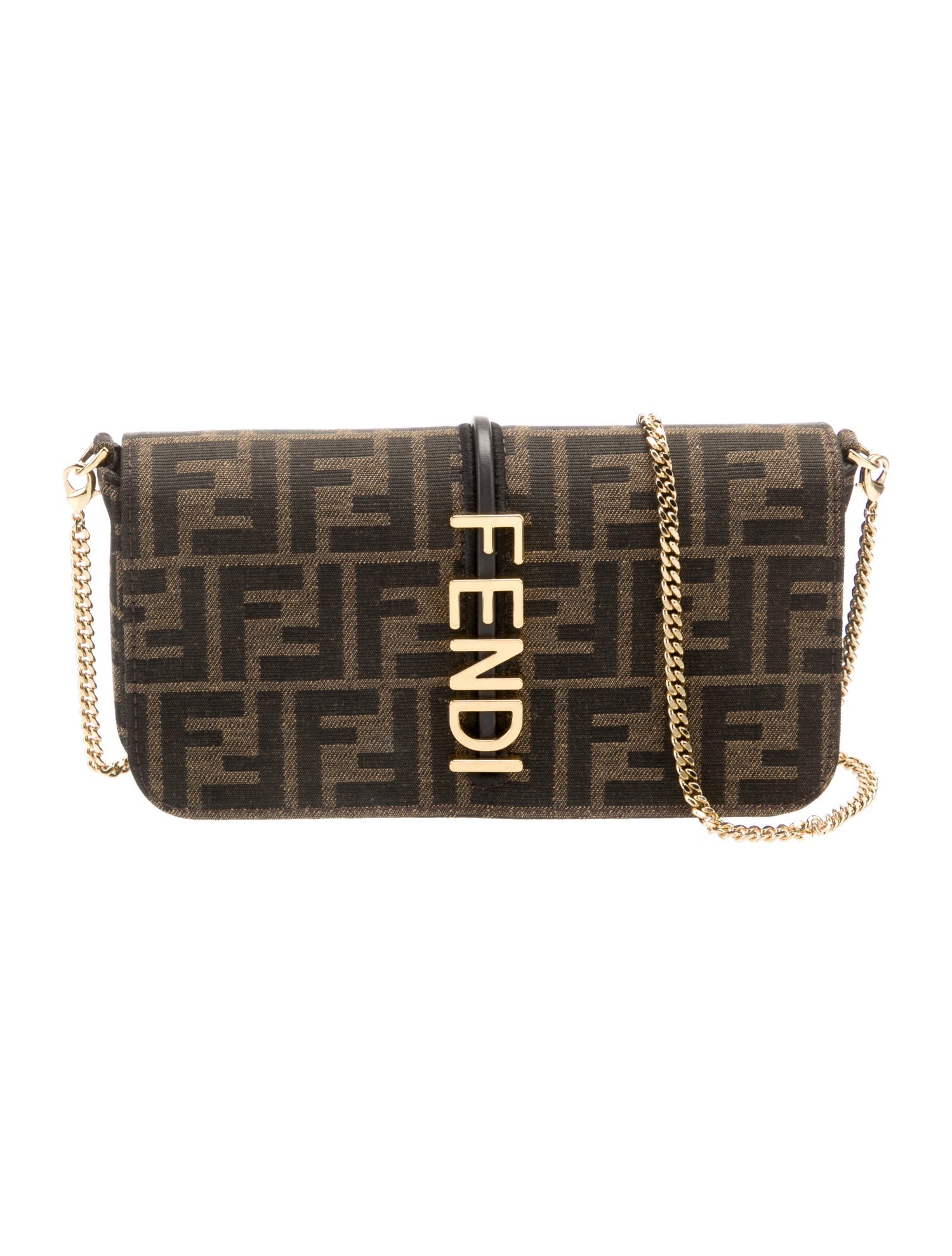 Fendi Zucca Fendigraphy Chain Crossbody - Brown Crossbody Bags ...