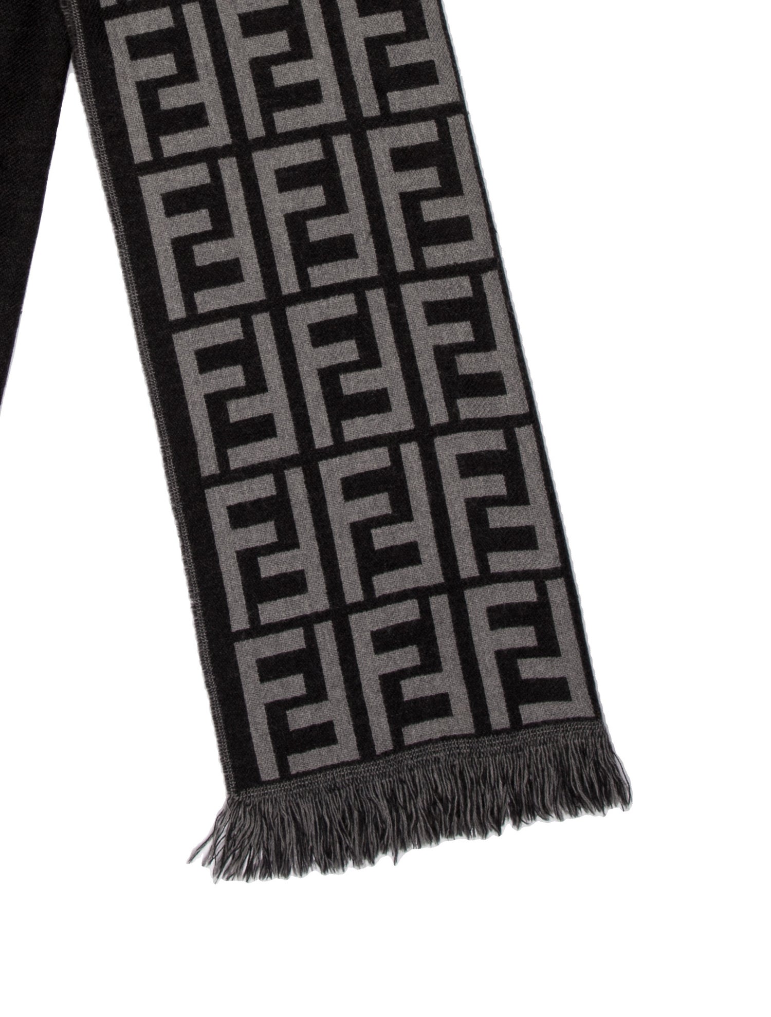 Fendi Wool Zucca FF Logo Scarf - Neutrals Scarves and Shawls ...
