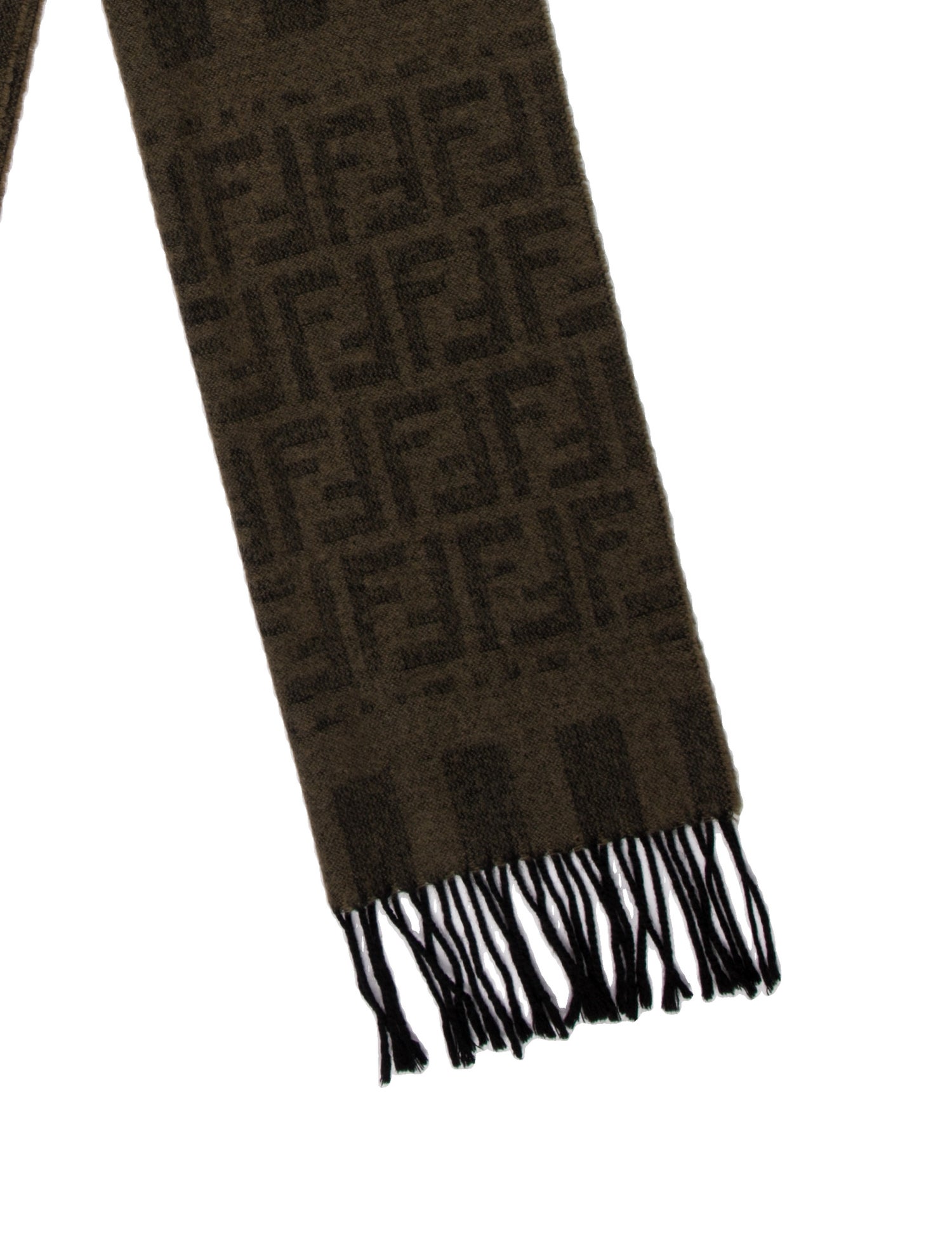 Fendi Wool Zucca FF Logo Scarf - Brown Scarves and Shawls, Accessories ...