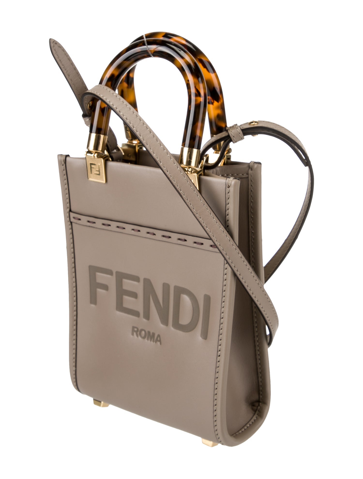 Fendi 2022 "Bikini Girls" Mini Sunshine Shopper Tote - Neutrals Handle ...