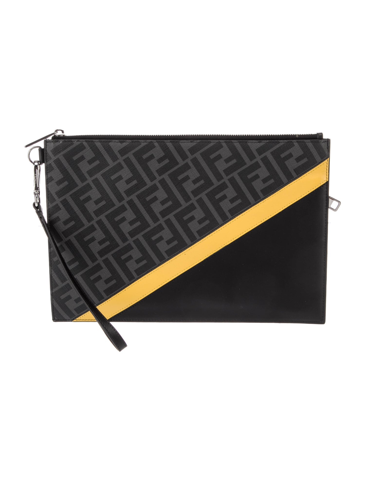 Fendi Zucca Diagonal Clutch - Black Clutches, Handbags - FEN302305 ...
