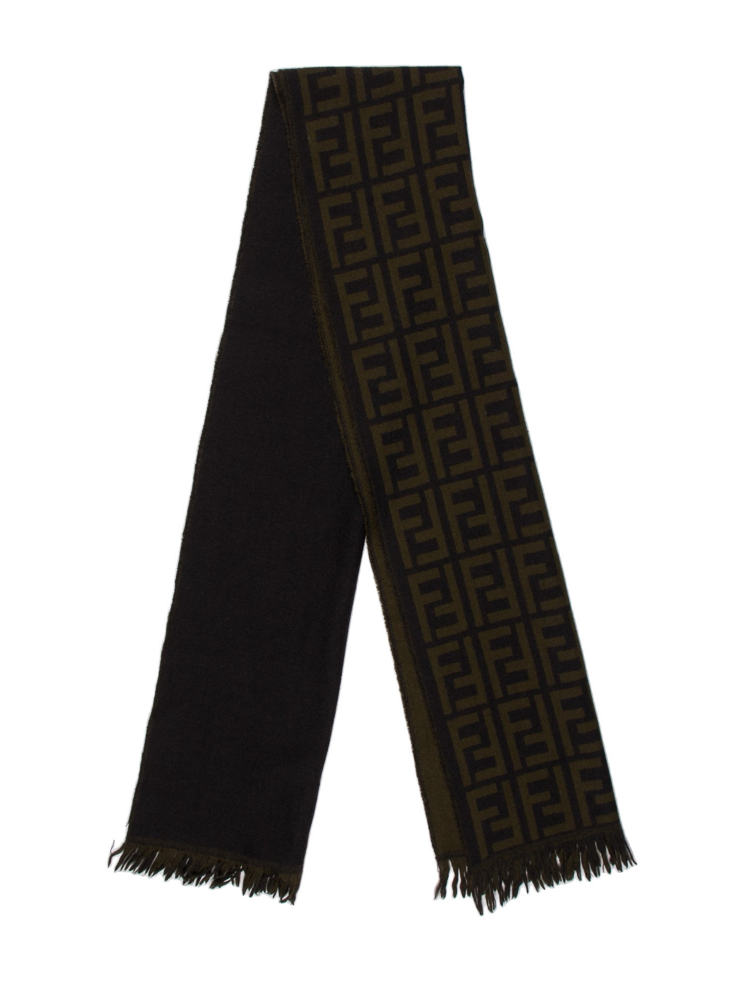 Fendi Wool Printed Scarf - Brown Scarves and Shawls, Accessories ...