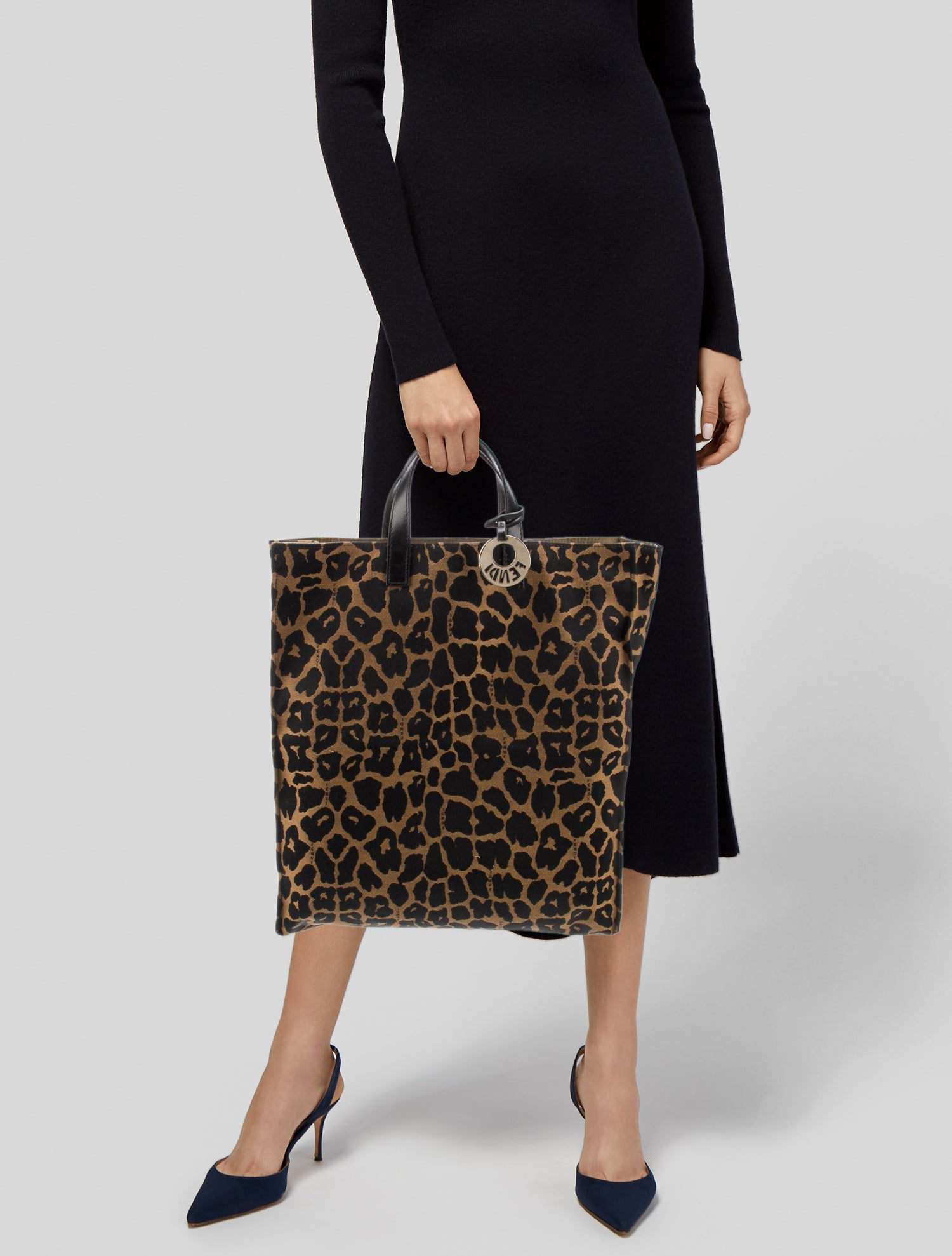 Fendi Leopard Shopping Tote Bag - Brown Totes, Handbags - FEN303235 ...