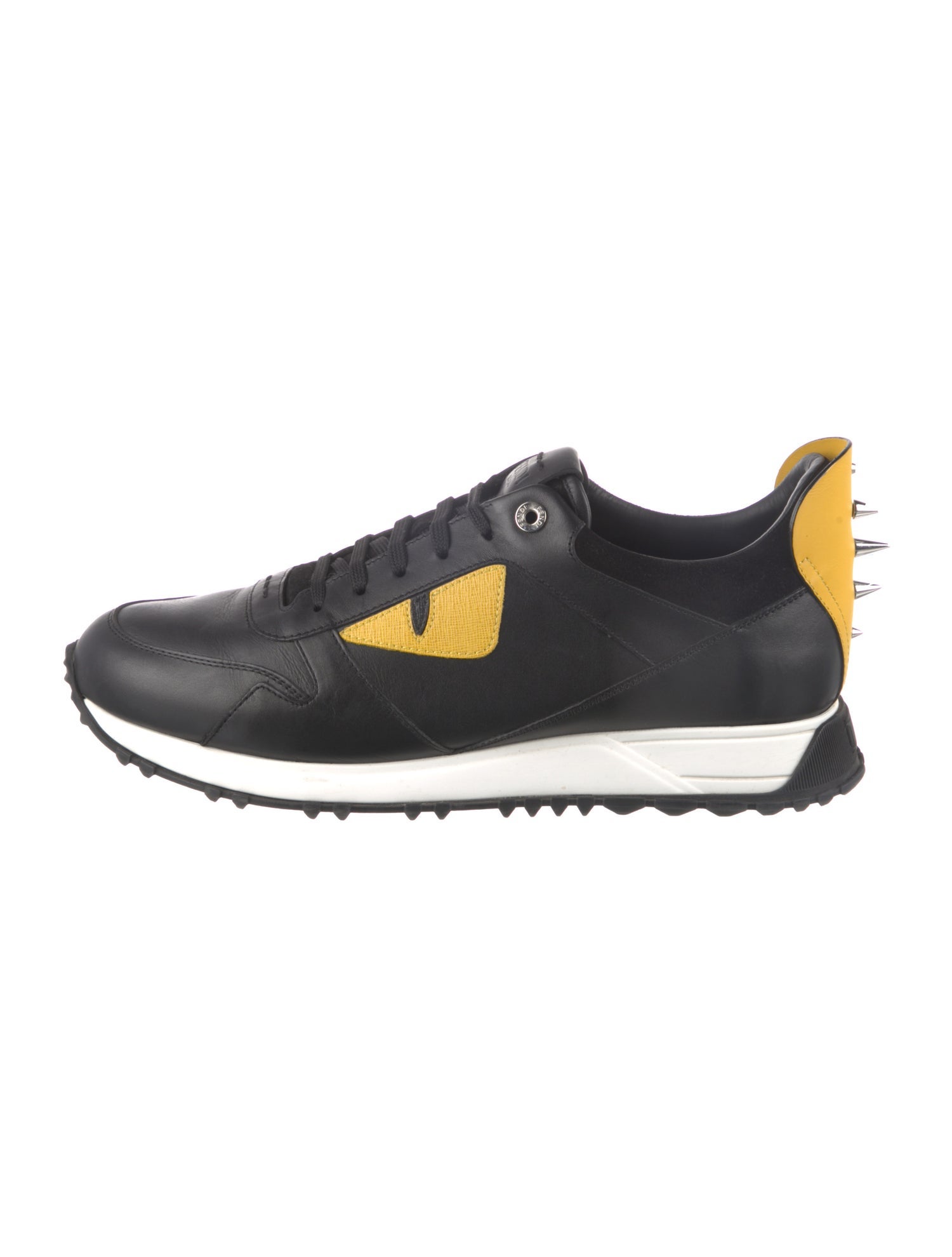 Fendi Monsters Motif Leather Sneakers - Black Sneakers, Shoes ...
