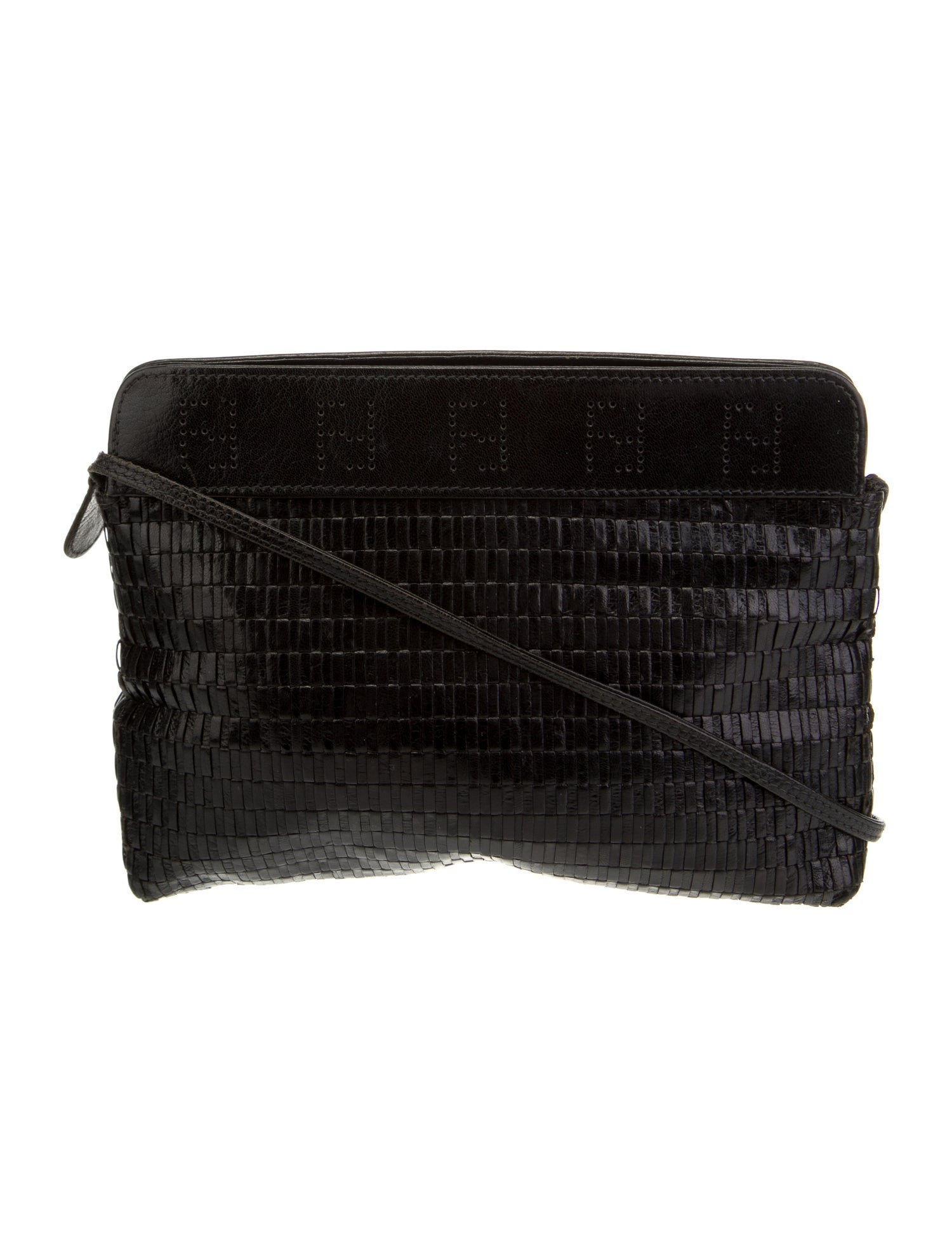 Fendi Woven Leather Shoulder Bag - Black Crossbody Bags, Handbags ...