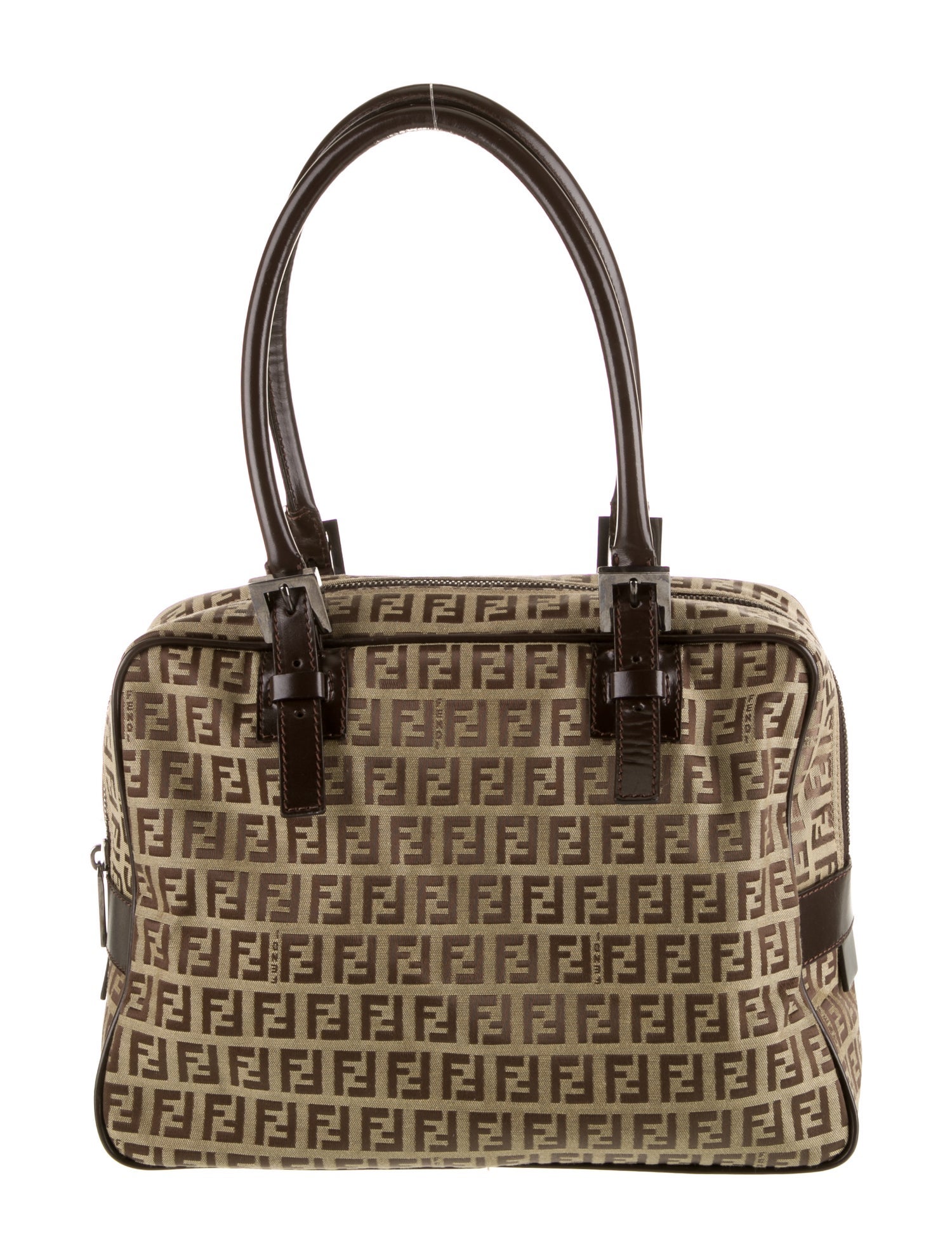 Fendi Zucchino Shoulder Bag - Brown Shoulder Bags, Handbags - FEN304972 ...