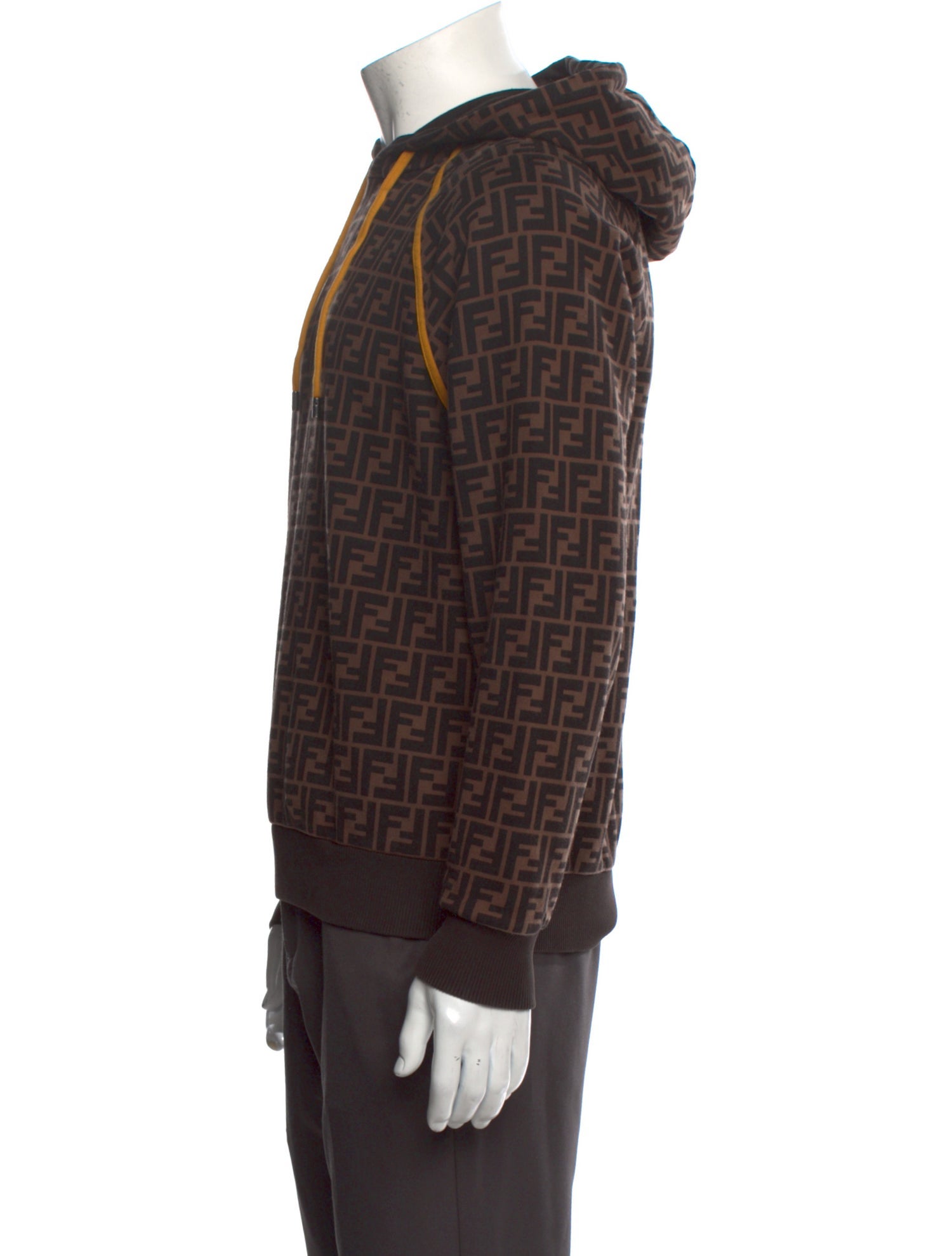 Fendi Zucca FF Logo Printed Hoodie - Brown Sweatshirts & Hoodies ...