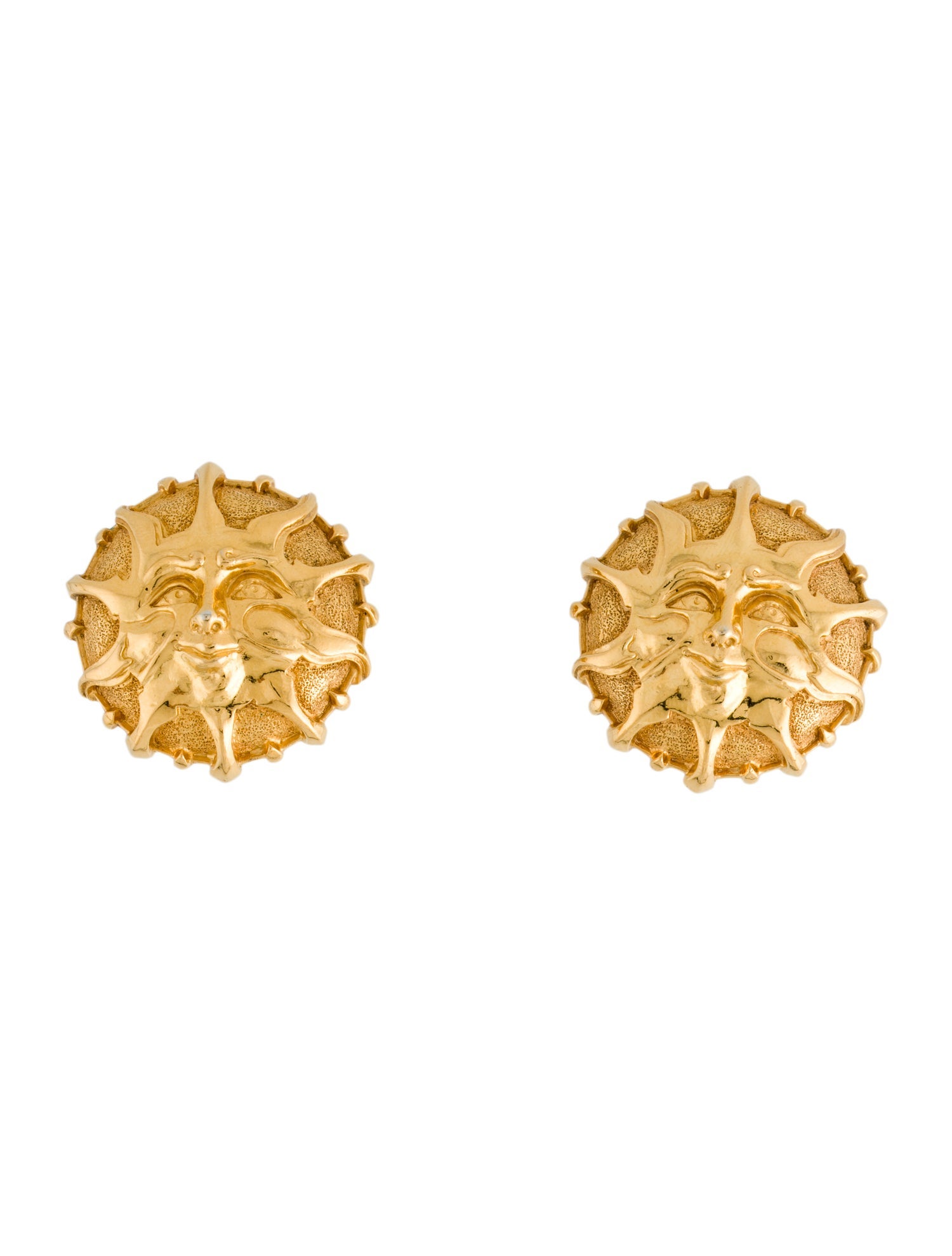 Fendi Sun Clip-On Earrings - Gold-Tone Metal Clip-On, Earrings ...