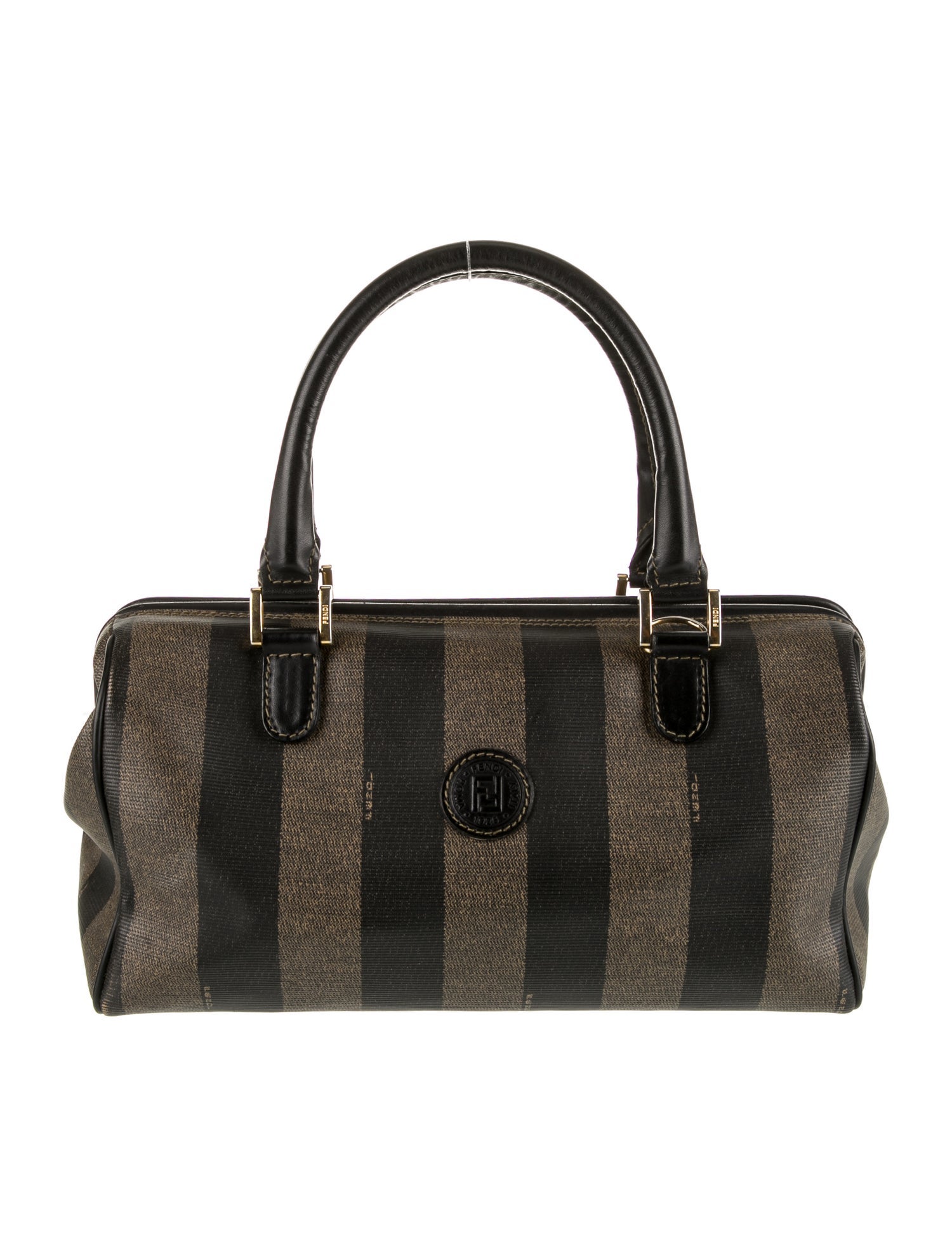 Fendi Vintage Pequin Boston Bag - Brown Handle Bags, Handbags ...