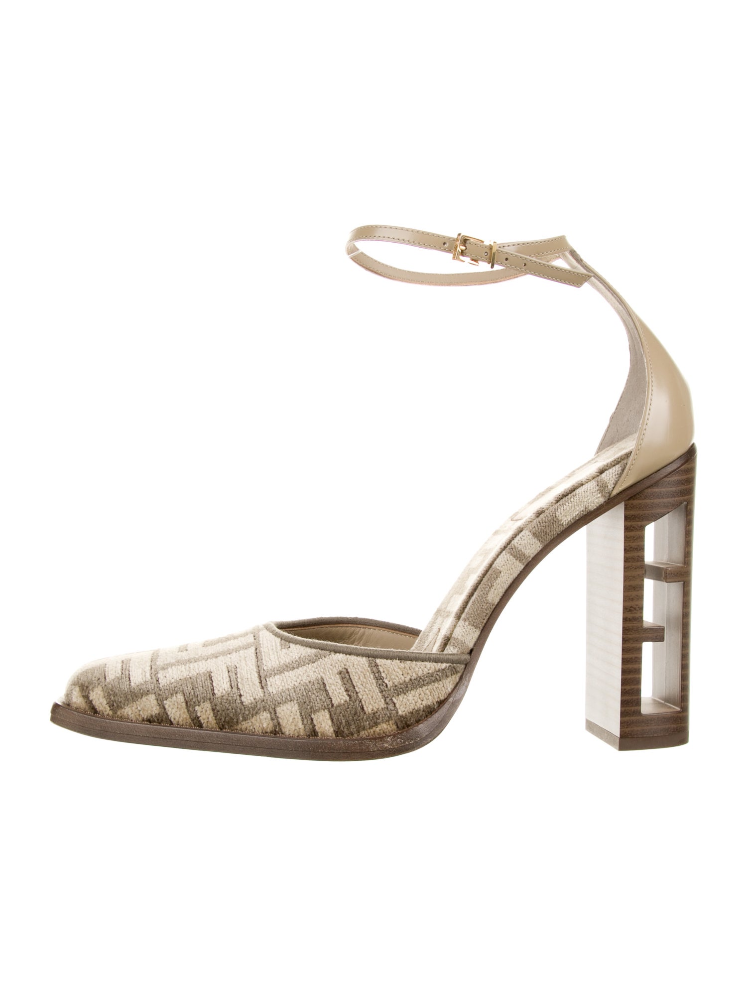 Fendi Zucca FF Logo Printed D'Orsay Pumps w/ Tags - Neutrals Pumps ...