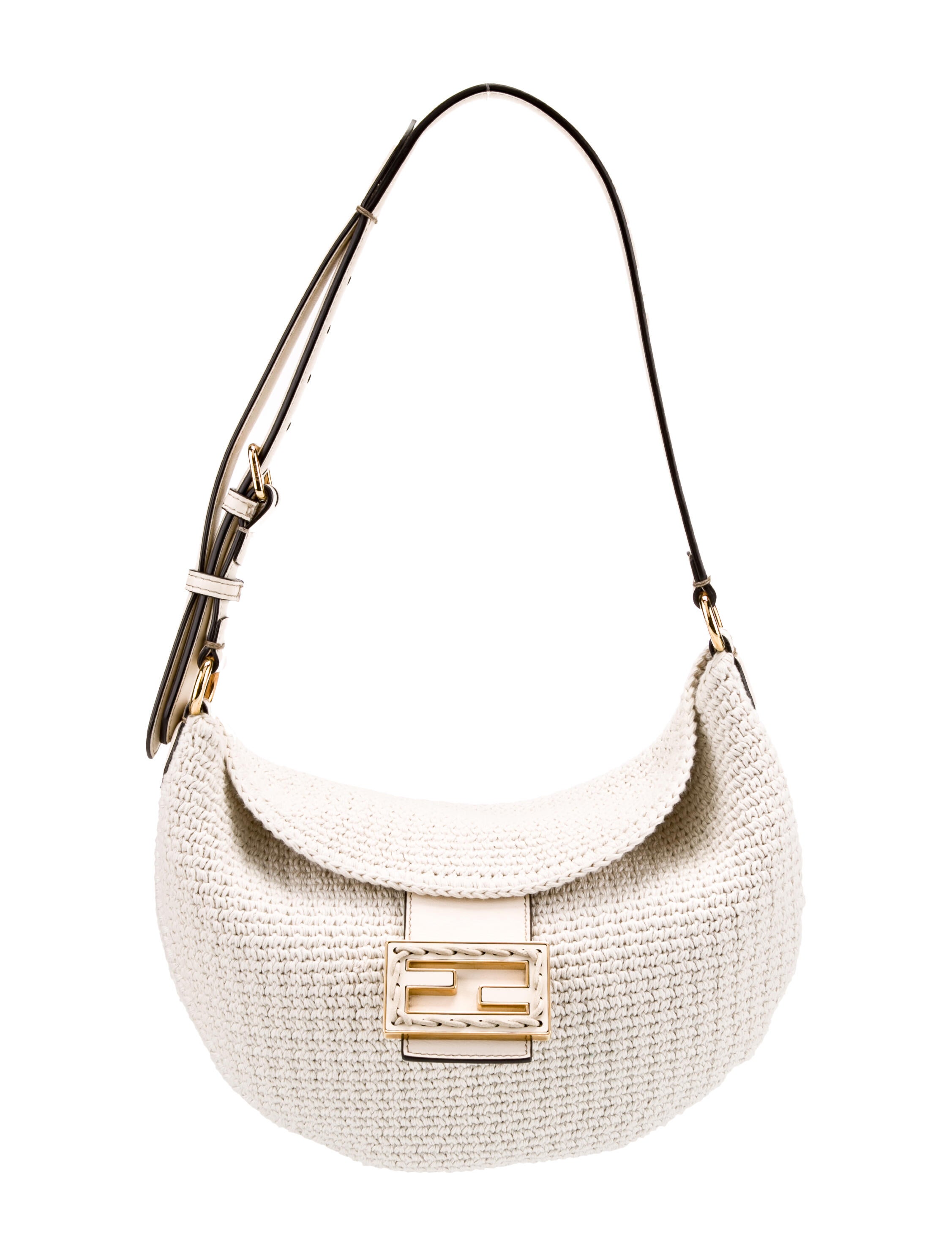 Fendi 2021 Crochet Croissant Bag - Neutrals Shoulder Bags, Handbags ...