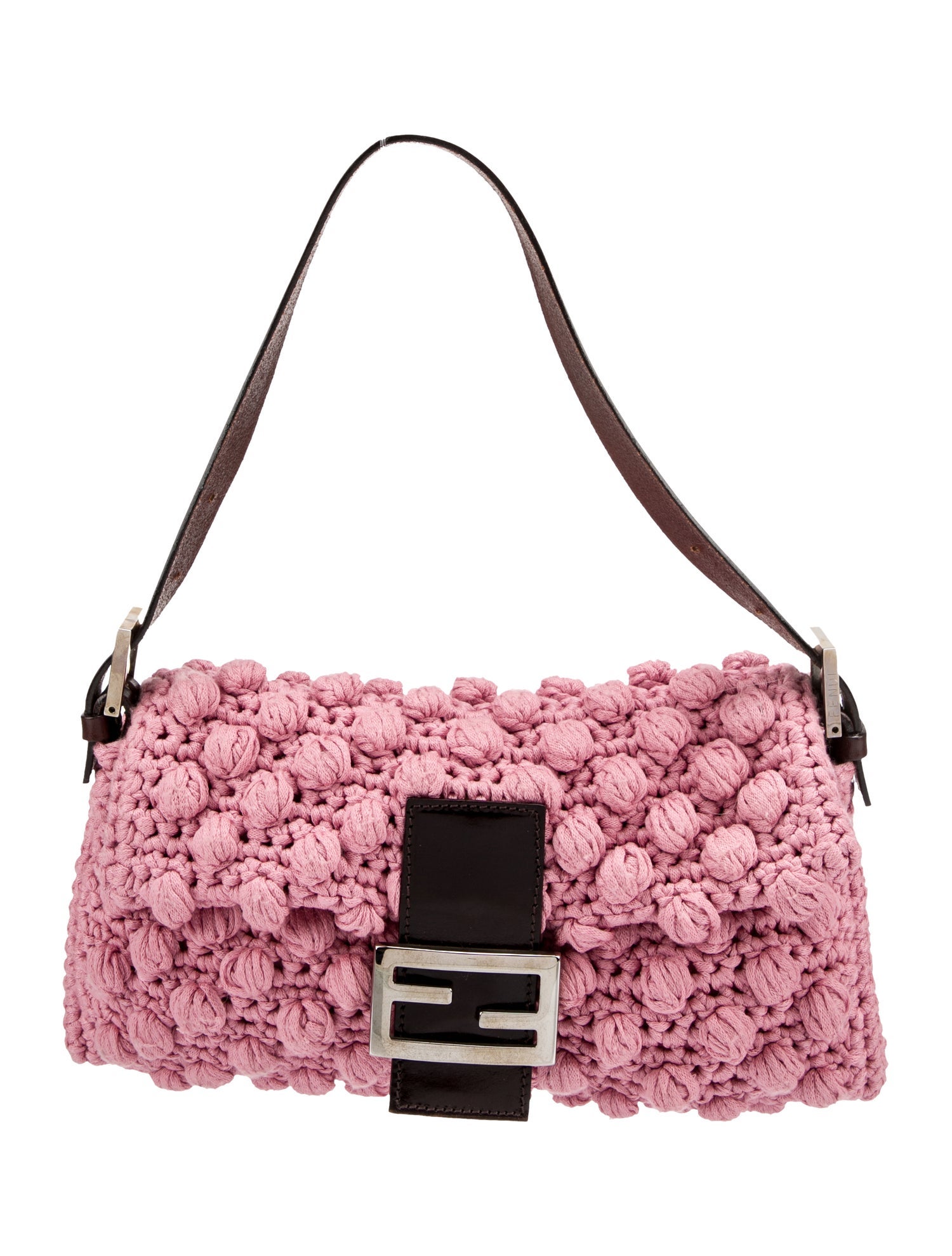 Fendi Crochet Baguette Bag - Pink Shoulder Bags, Handbags - FEN309873 ...