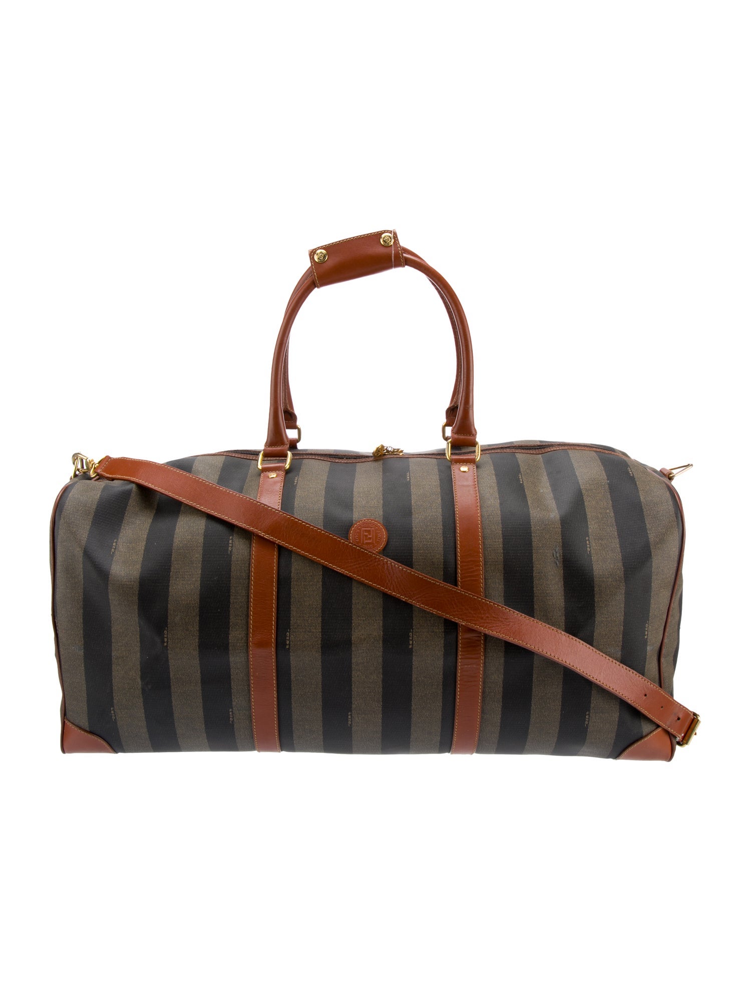 Fendi Pequin Boston Duffle Bag - Brown Luggage and Travel, Handbags ...