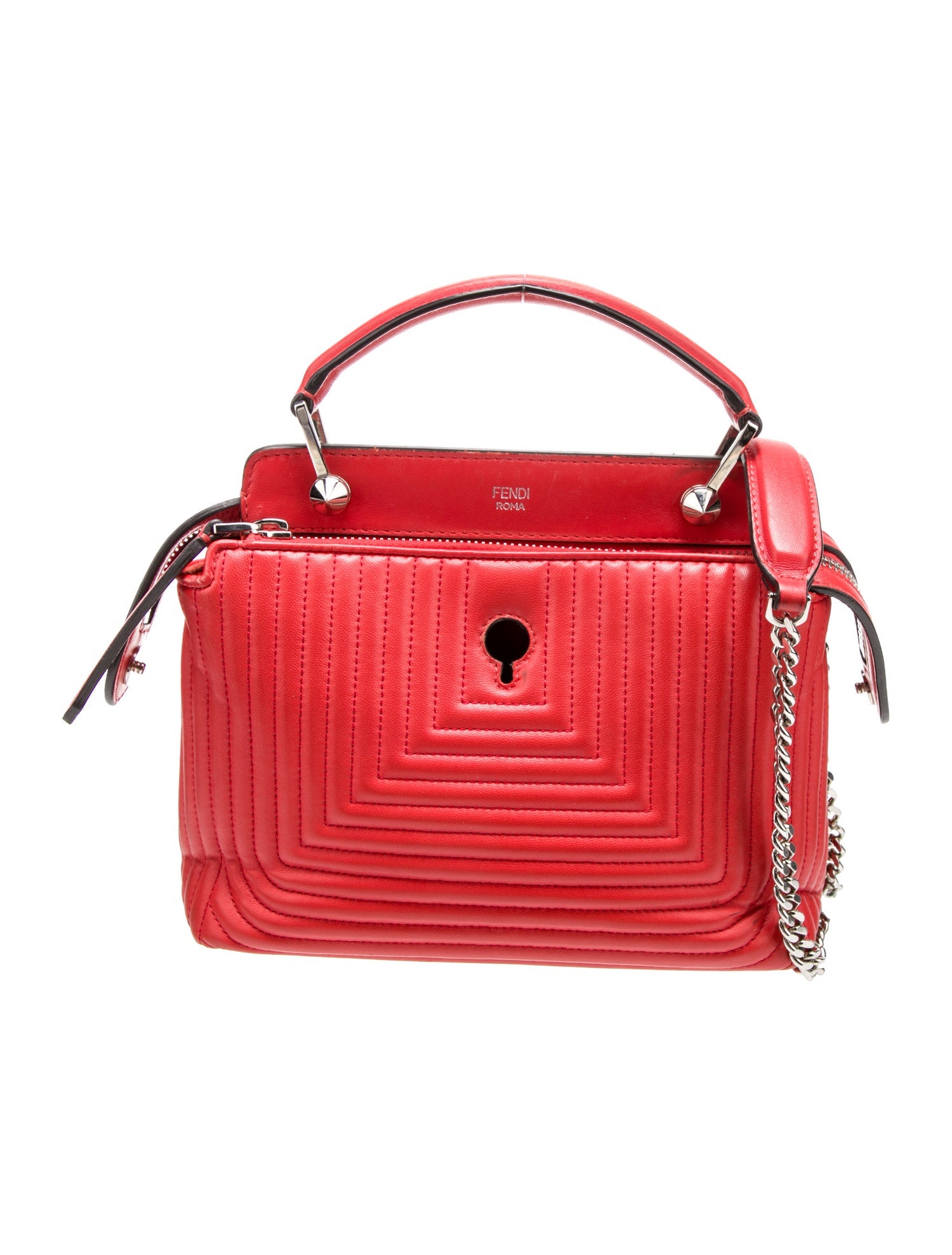 Fendi Small DotCom Quilted Shoulder Bag - Red Shoulder Bags, Handbags ...