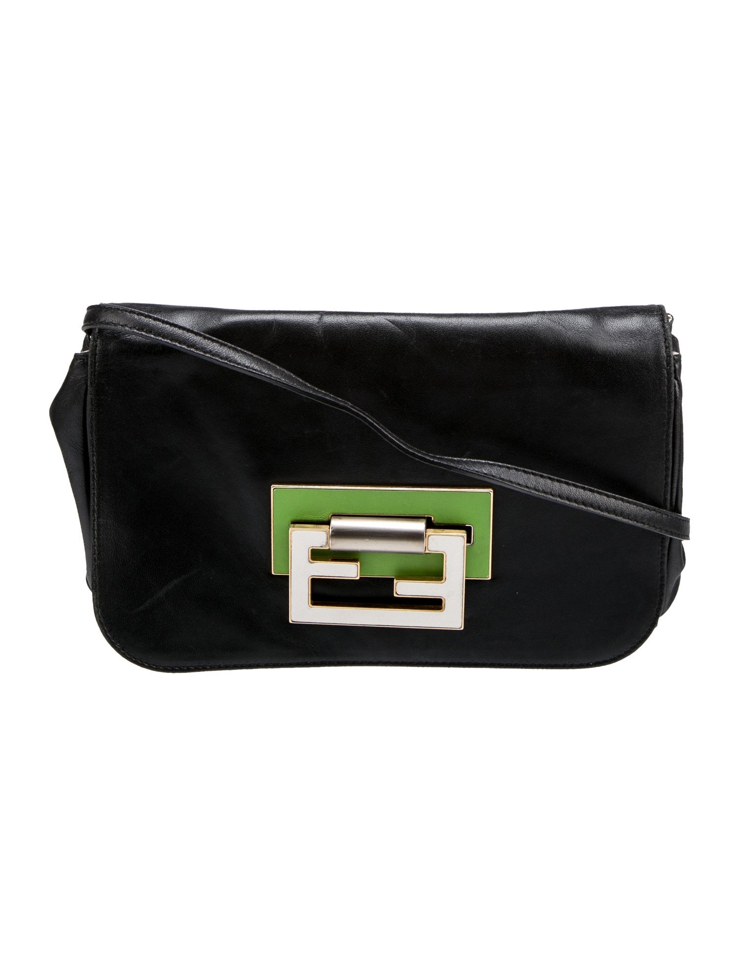 Fendi Leather FF Crossbody Bag - Black Crossbody Bags, Handbags ...