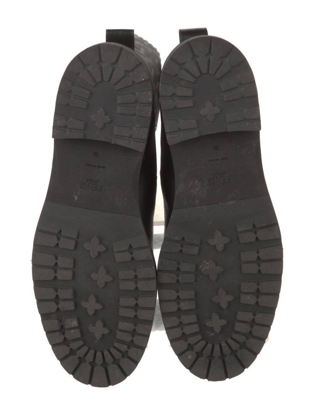 Fendi Zucca FF Logo Leather Riding Boots - Black Boots, Shoes ...