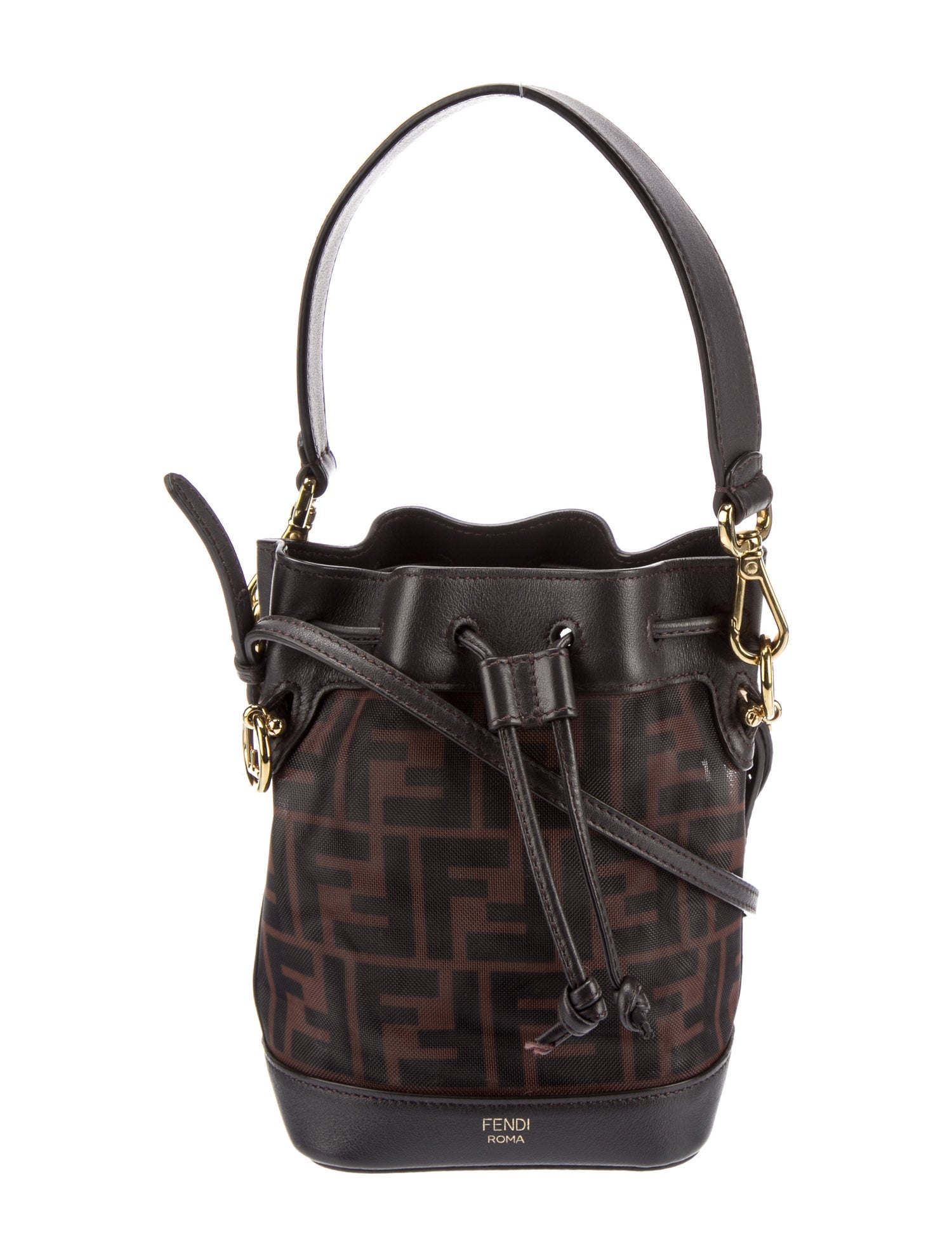 Fendi Mini Zucca Mon Tresor Bucket Bag - Brown Bucket Bags, Handbags ...