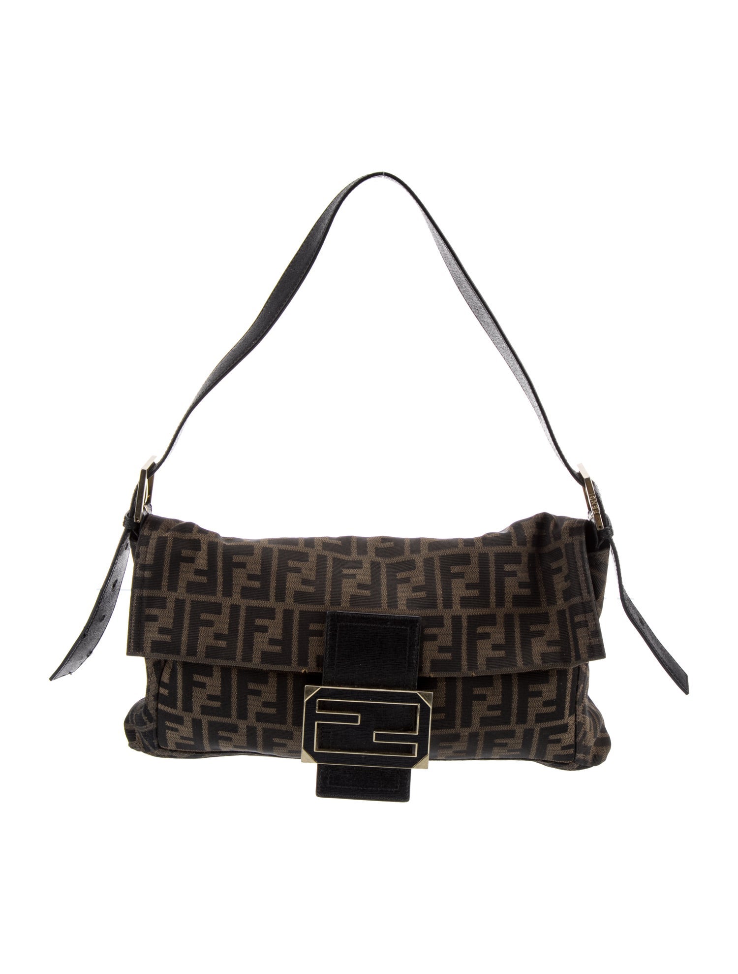 Fendi Maxi Zucca FF Baguette - Brown Shoulder Bags, Handbags ...