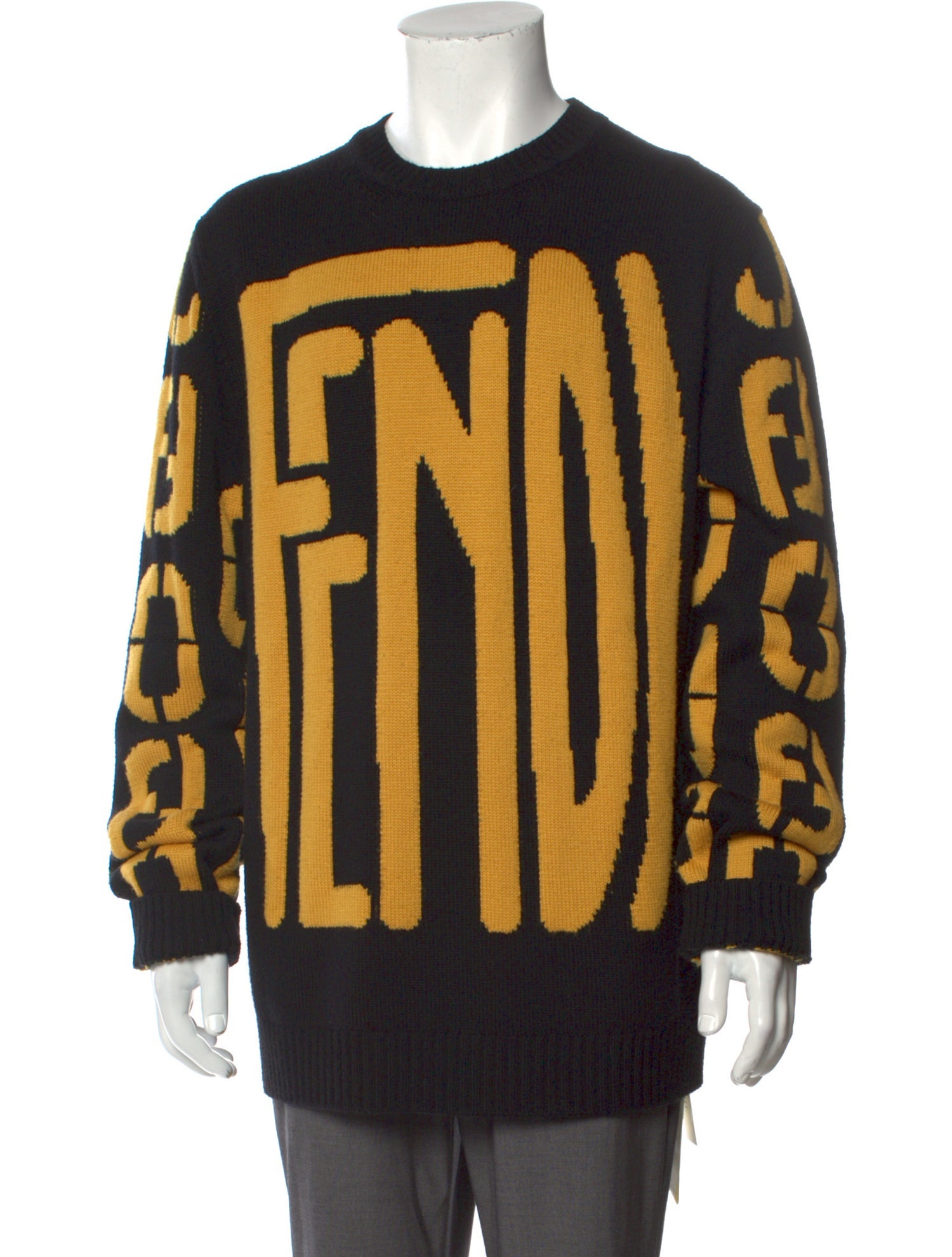 Fendi Virgin Wool Printed Pullover - Neutrals Sweaters, Clothing ...