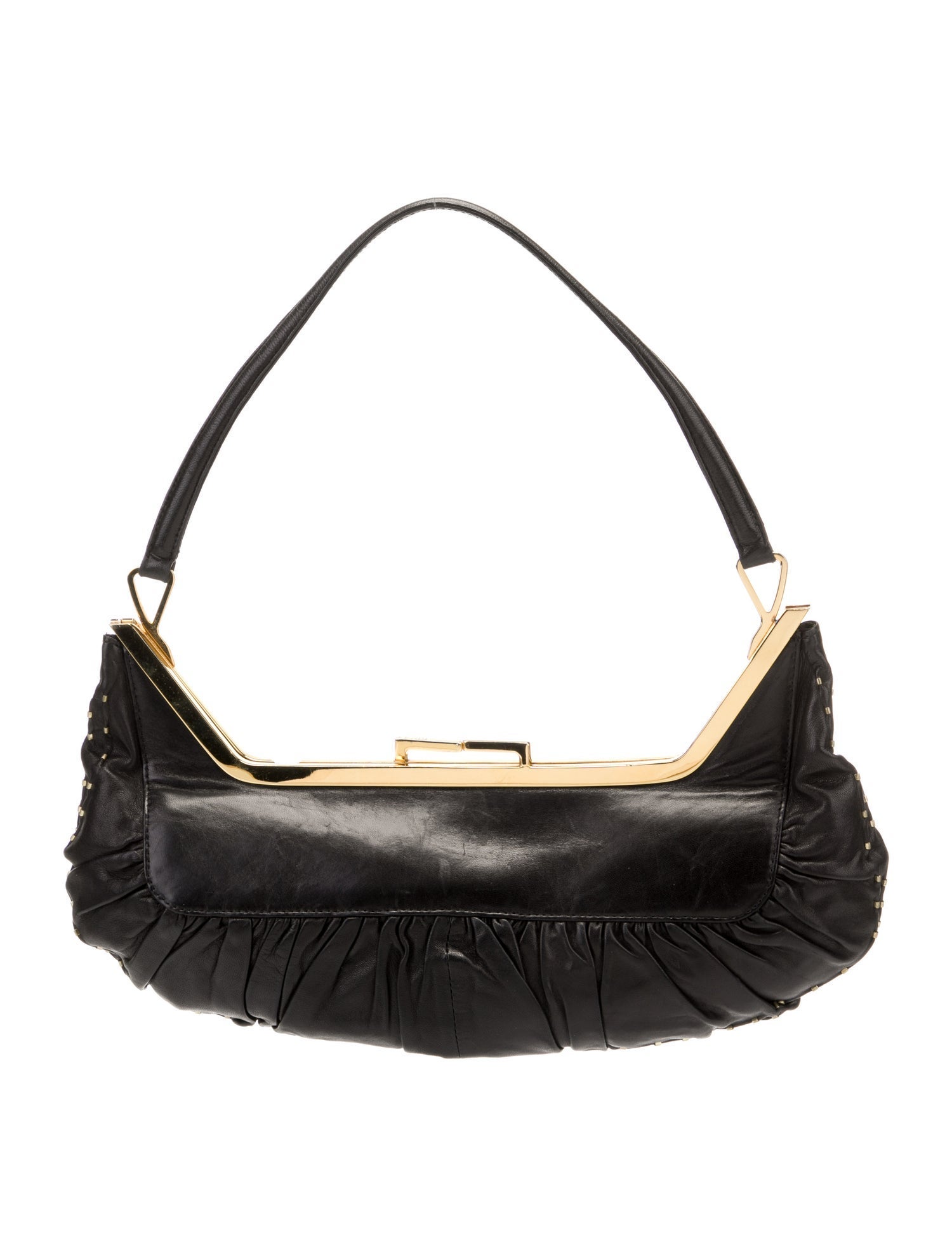 Fendi Leather Studded Hobo - Black Hobos, Handbags - FEN316562 | The ...