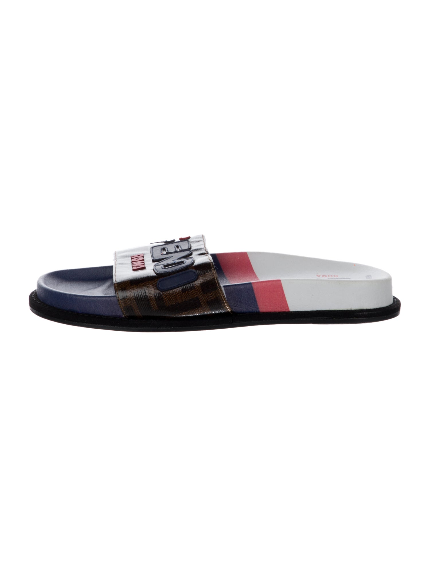 Fendi Rubber Printed Slides - Brown Sandals, Shoes - FEN317005 | The ...