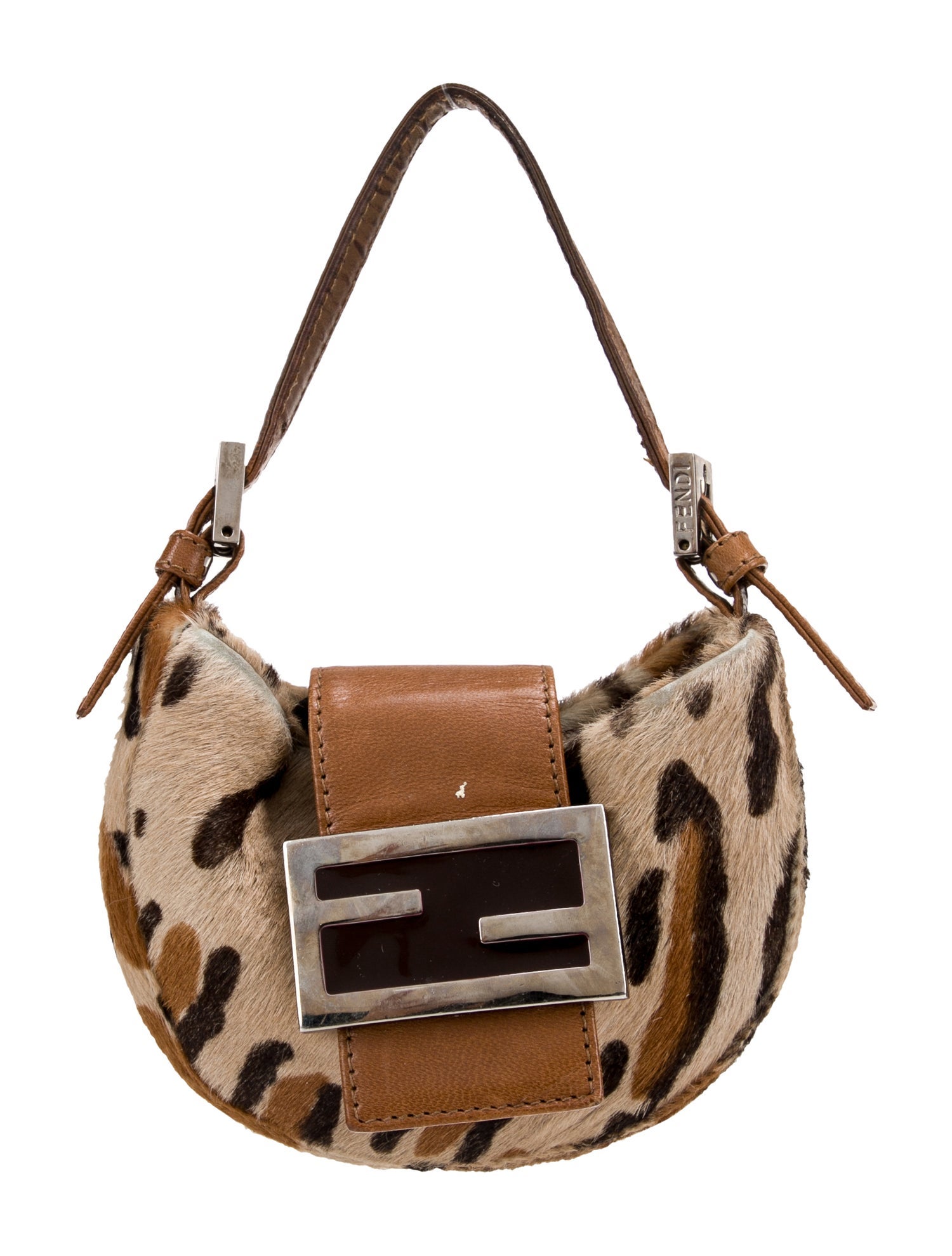Fendi Mini Ponyhair Croissant Pochette - Neutrals Mini Bags, Handbags ...