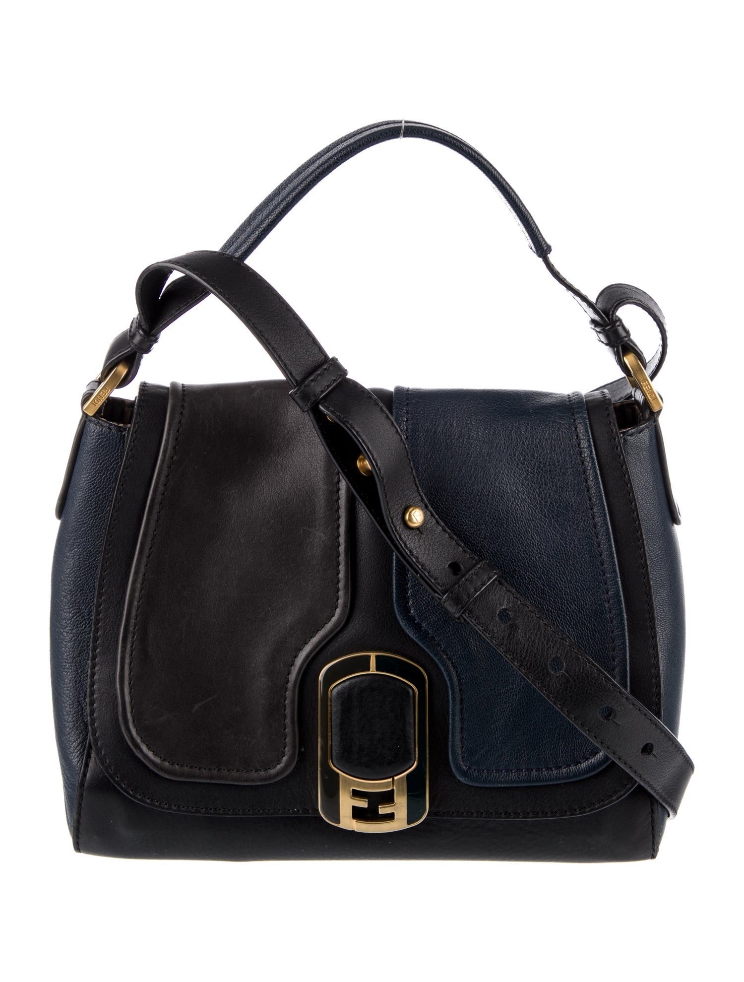 Fendi Colorblock Anna Shoulder Bag - Black Shoulder Bags, Handbags ...