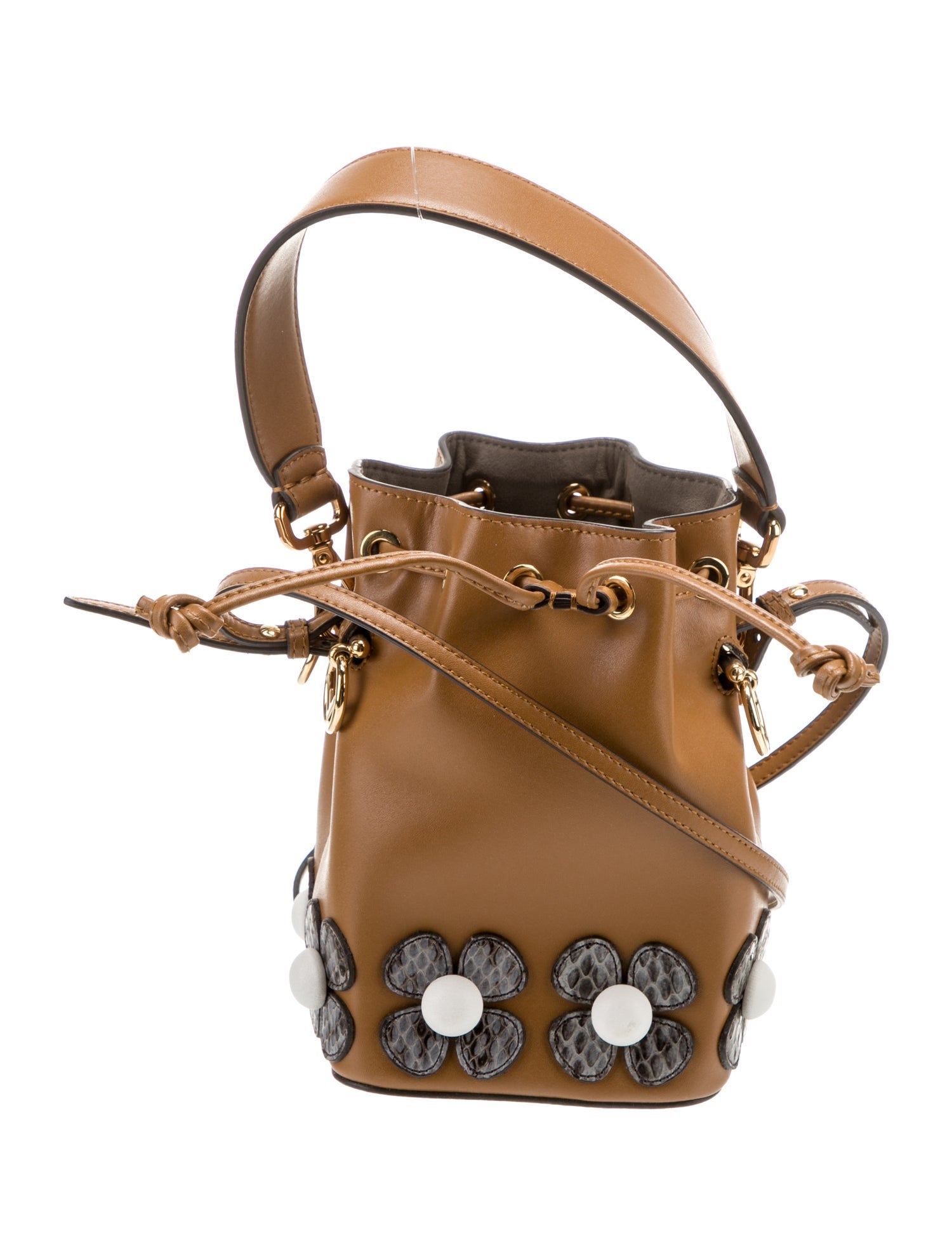 Fendi Mini Zucca Mon Tresor Bucket Bag - Brown Bucket Bags, Handbags ...