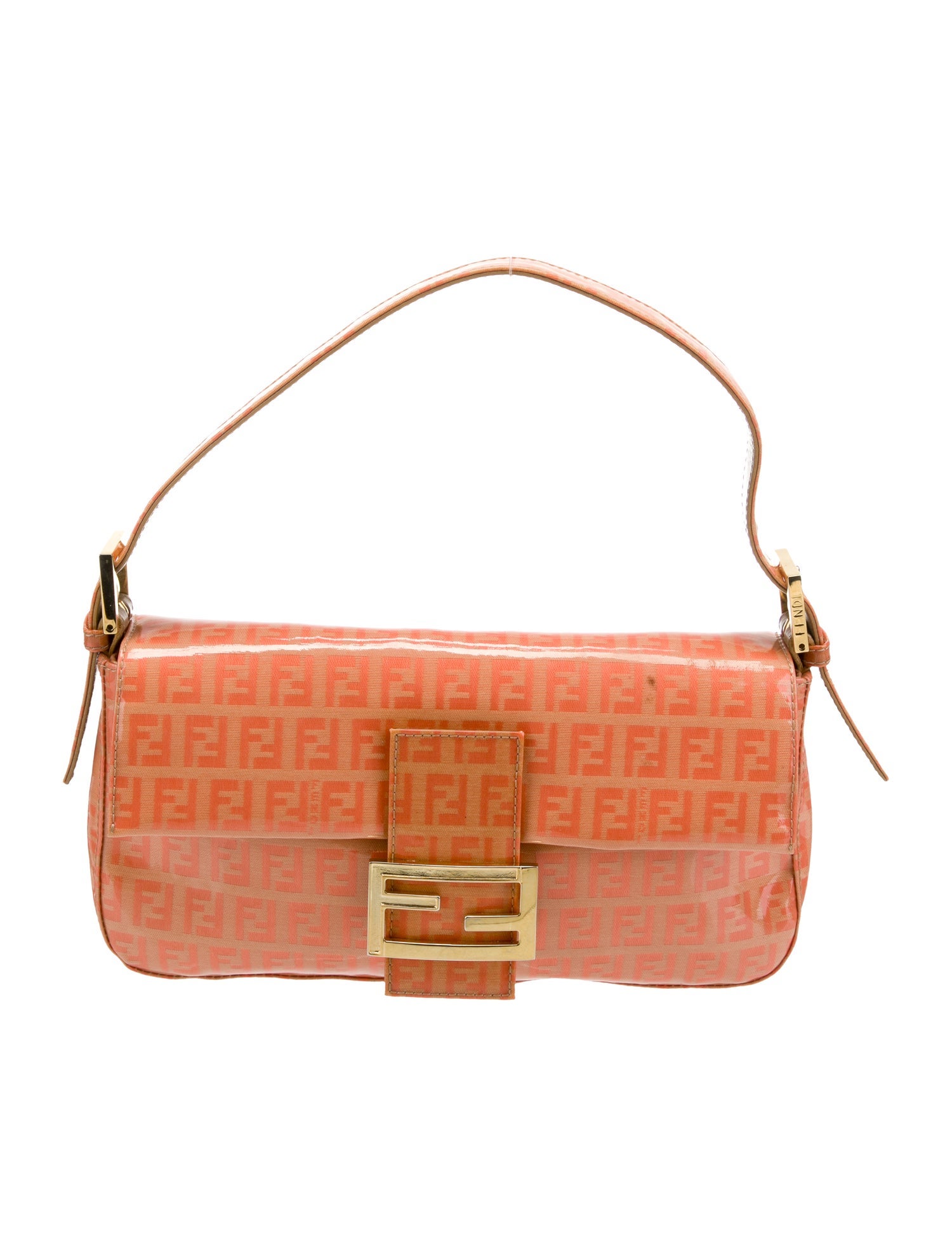 Fendi Zucchino Baguette - Orange Shoulder Bags, Handbags - FEN318297 ...