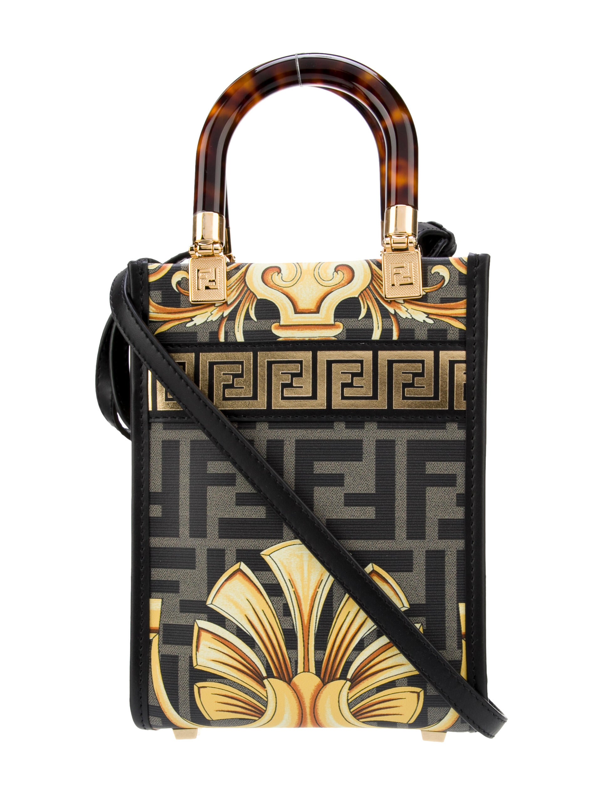 Fendace Zucca Mini Sunshine Shopper Tote - Brown Handle Bags, Handbags ...