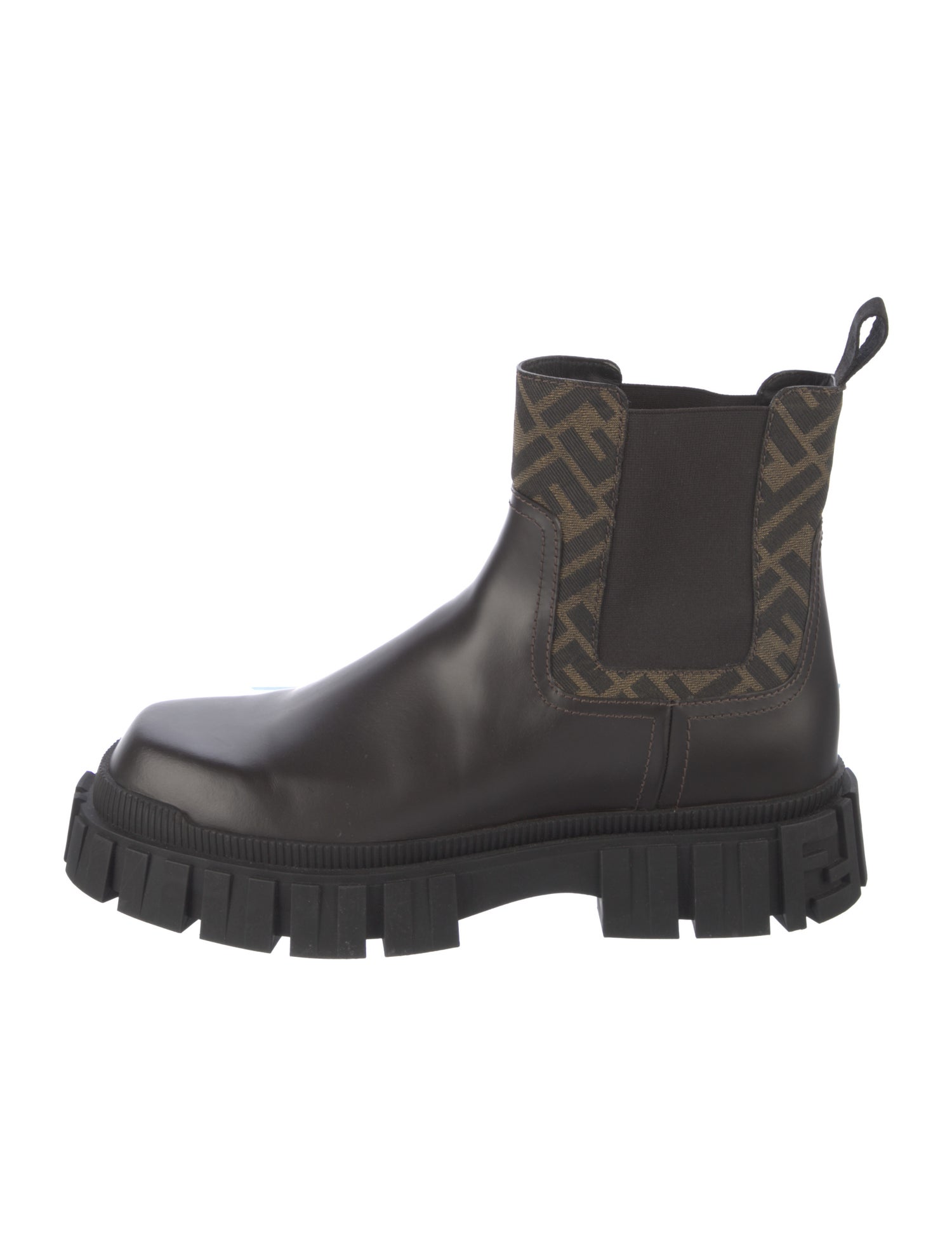 Fendi Zucca FF Logo Leather Chelsea Boots - Black Boots, Shoes ...