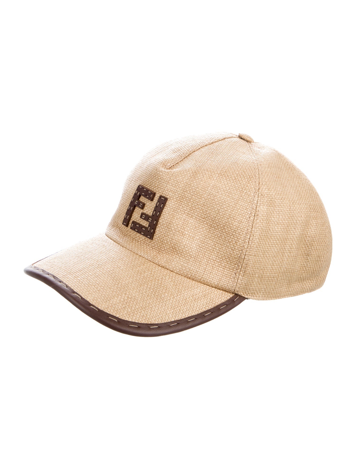 Fendi FF Logo Straw Baseball Cap - Neutrals Hats, Accessories ...