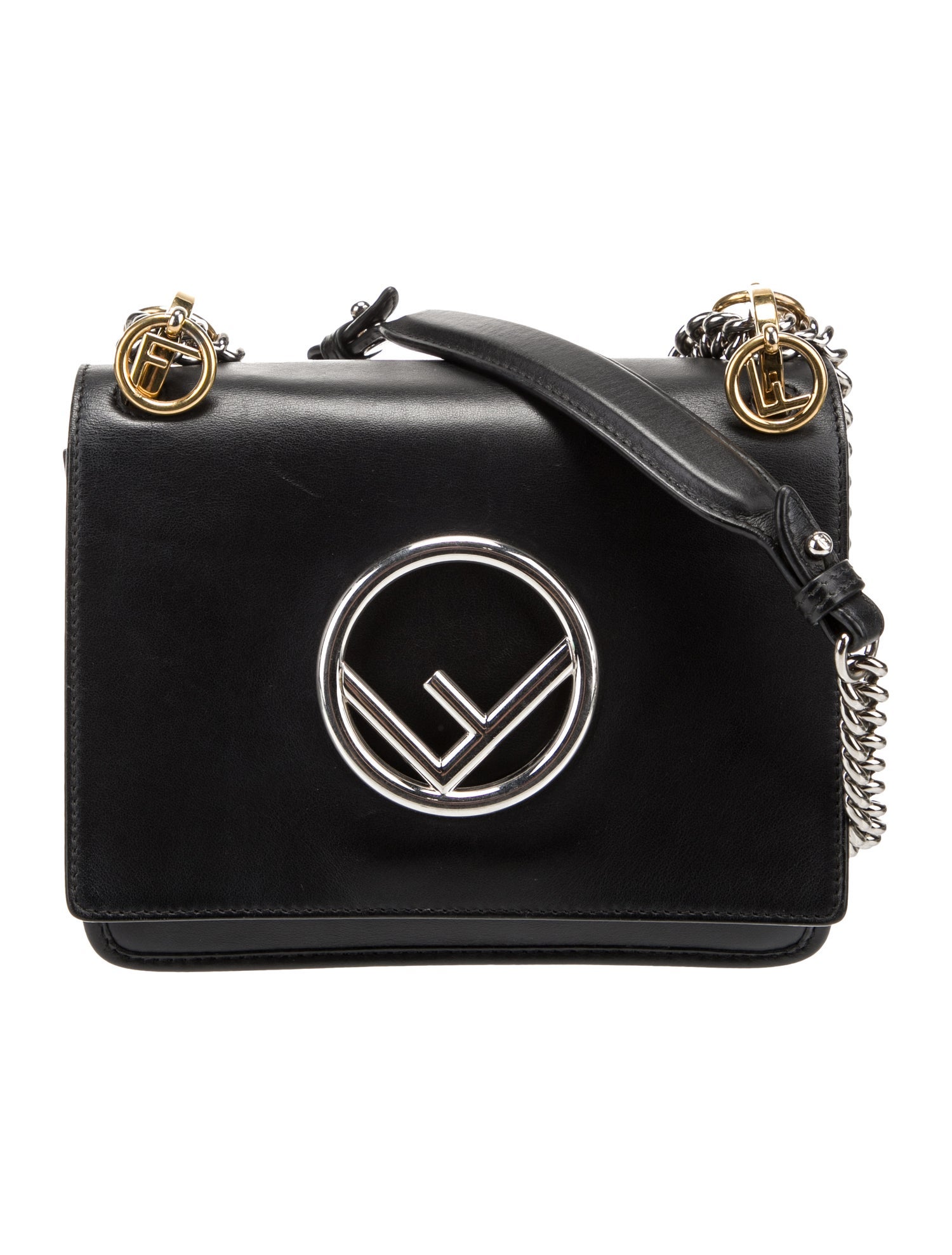 Fendi Small Kan I F Crossbody - Black Crossbody Bags, Handbags ...