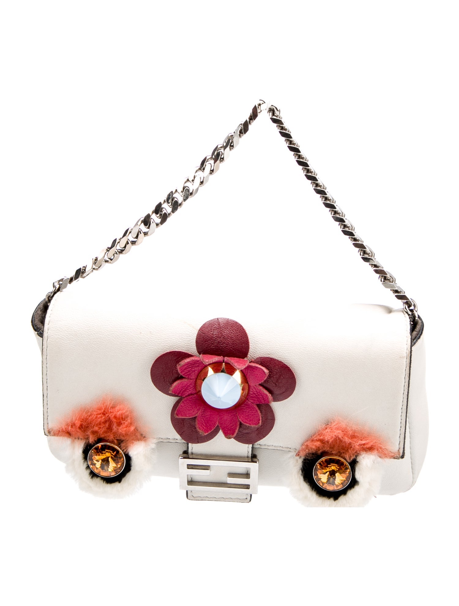 Fendi Micro Flowerland Baguette - White Mini Bags, Handbags - FEN319275 ...