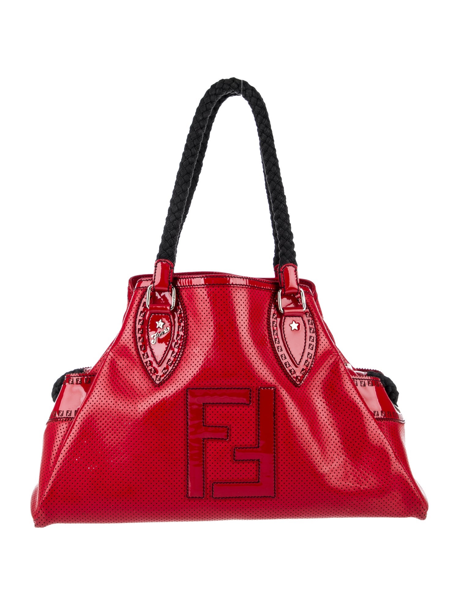 Fendi Medium Perforated Vernice Du Jour Bag - Red Totes, Handbags ...