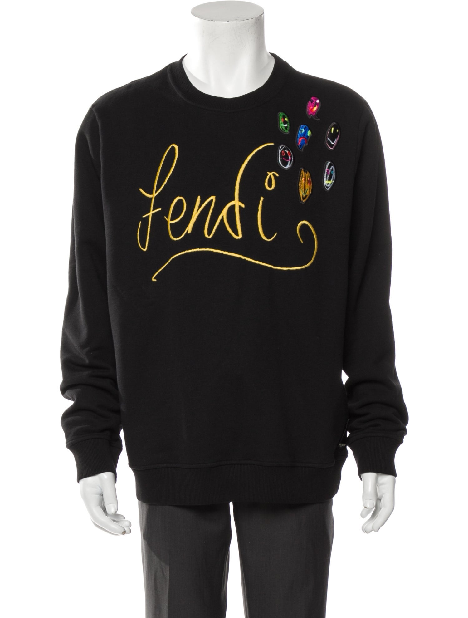 Fendi Graphic Print Crew Neck Sweatshirt - Black Sweatshirts & Hoodies ...