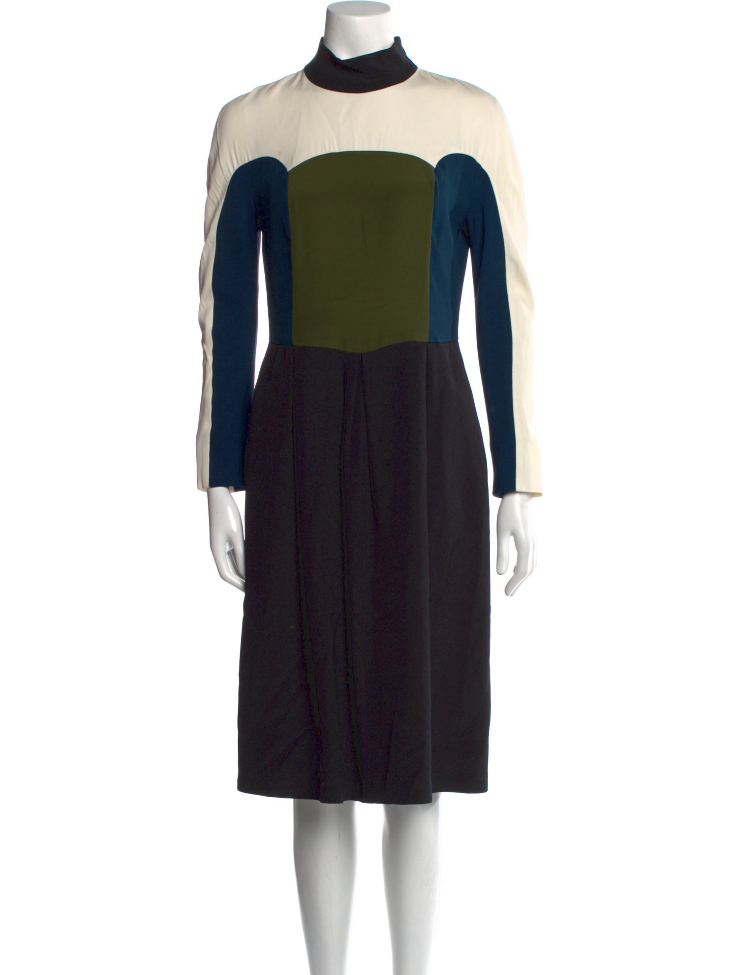 Fendi Colorblock Pattern Knee-Length Dress - Neutrals Dresses, Clothing ...