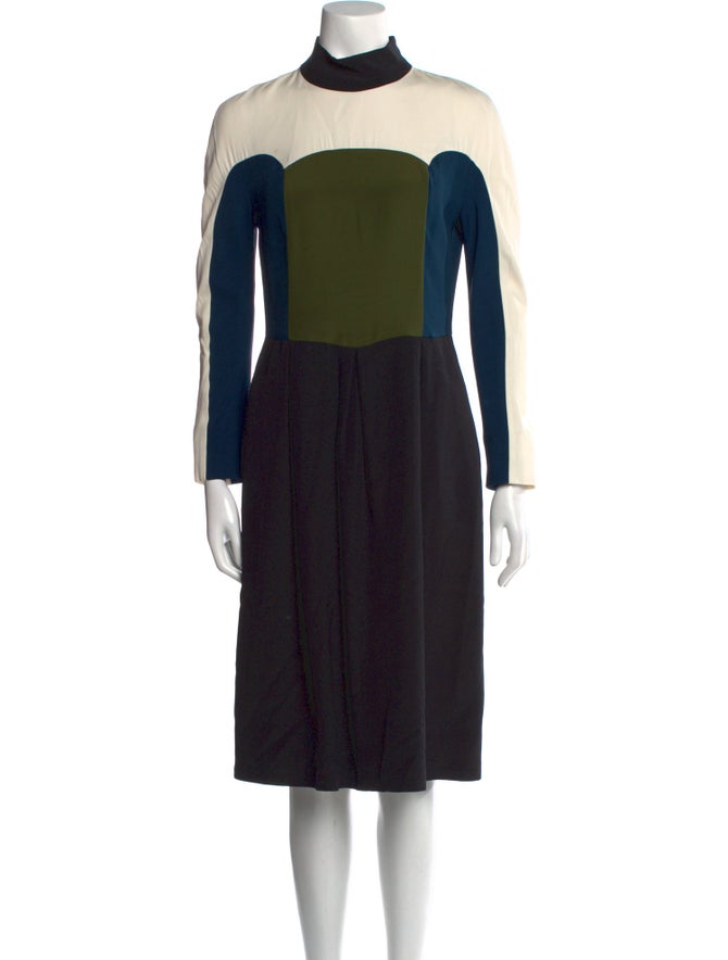 Fendi Colorblock Pattern Knee-Length Dress - Neutrals Dresses, Clothing ...